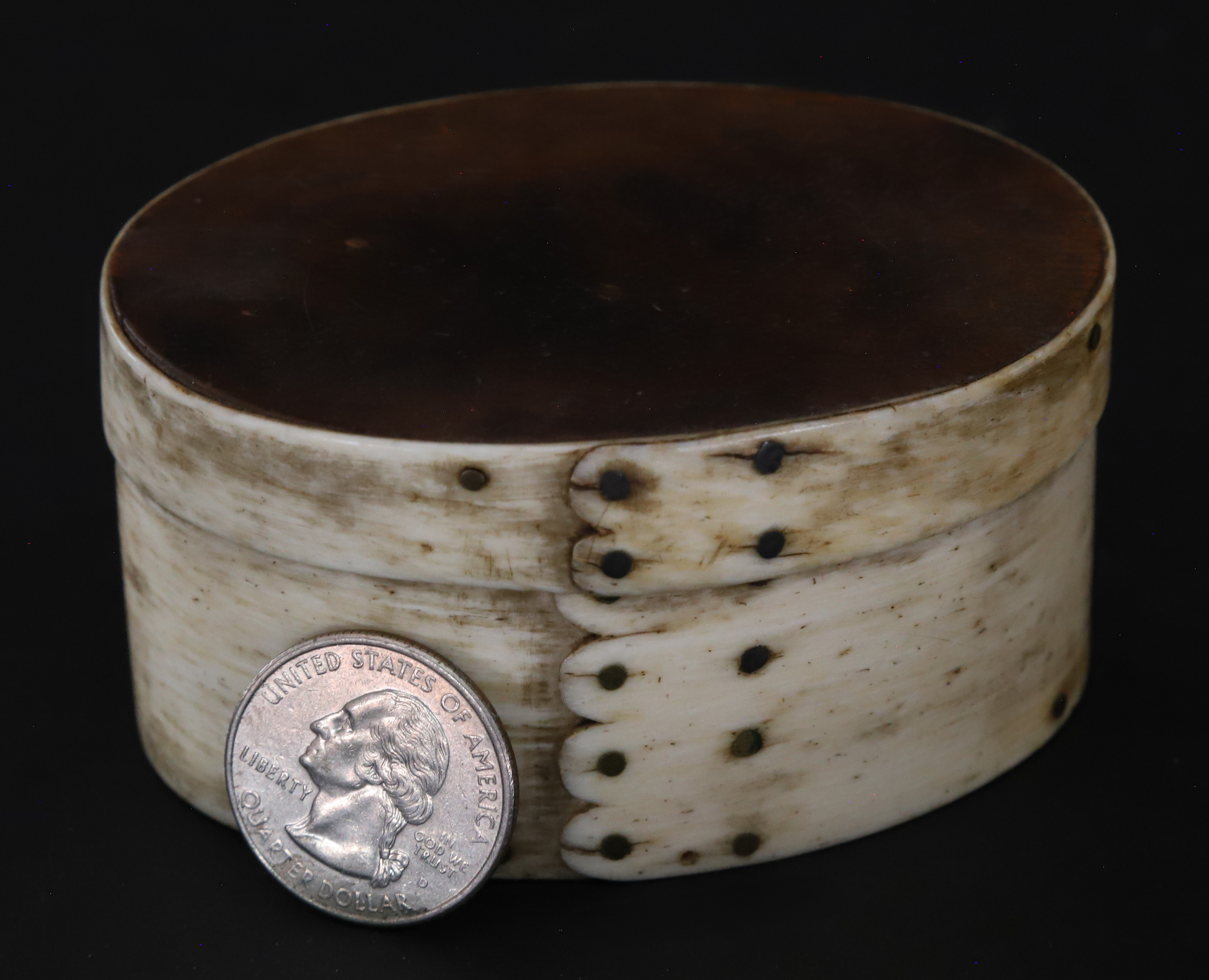 Miniature Oval Whalebone Six Finger Ditty Box 19th Century - Miniature ...
