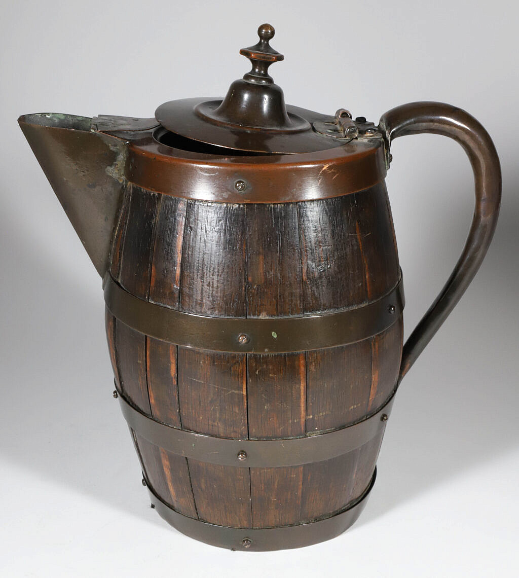 Antique English Patina Copper Bound Pitcher 19th Century - Antique ...