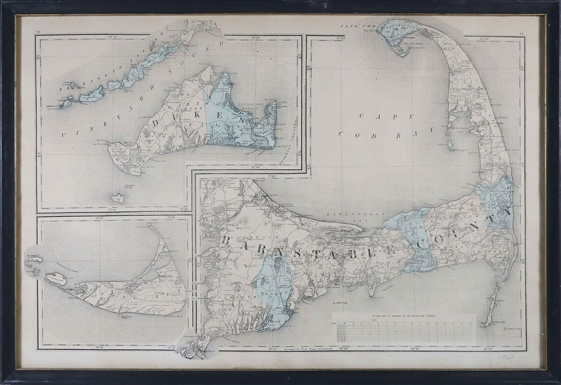 1860 Map of Barnstable and Islands - 1860 Map of Barnstable and Dukes ...