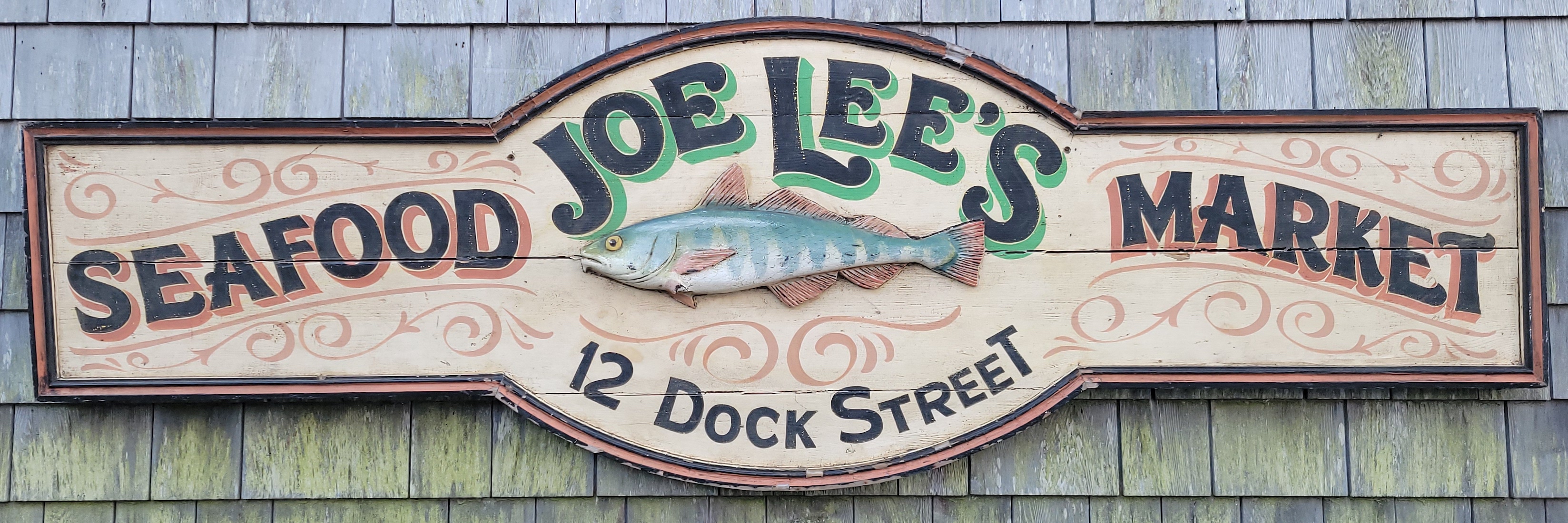 Vintage Hand Painted Seafood Fish Market Advertising Trade Sign ...