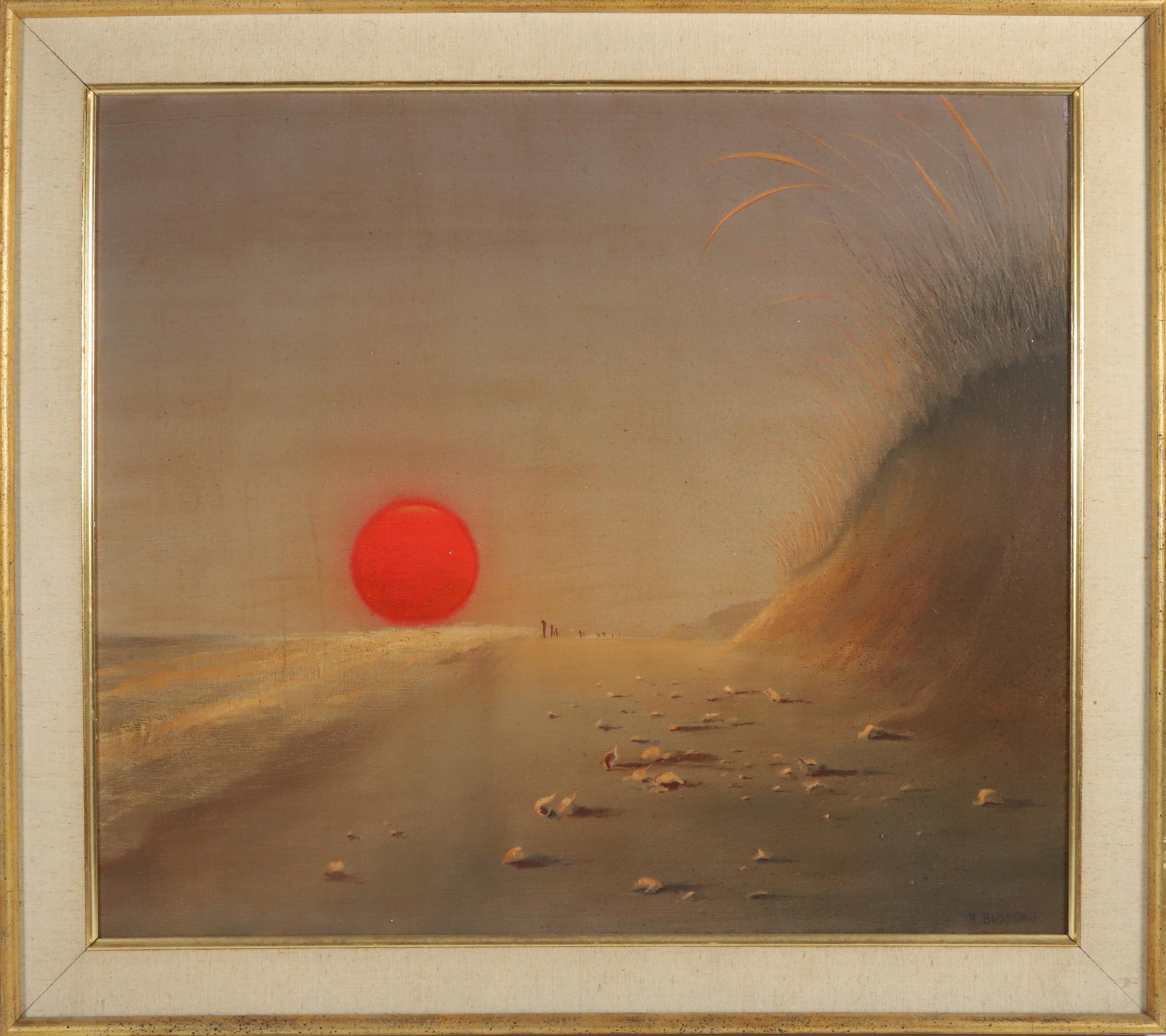 Robert Bushong Acrylic on Board Sunset on Hummock Pond circa 1964 ...