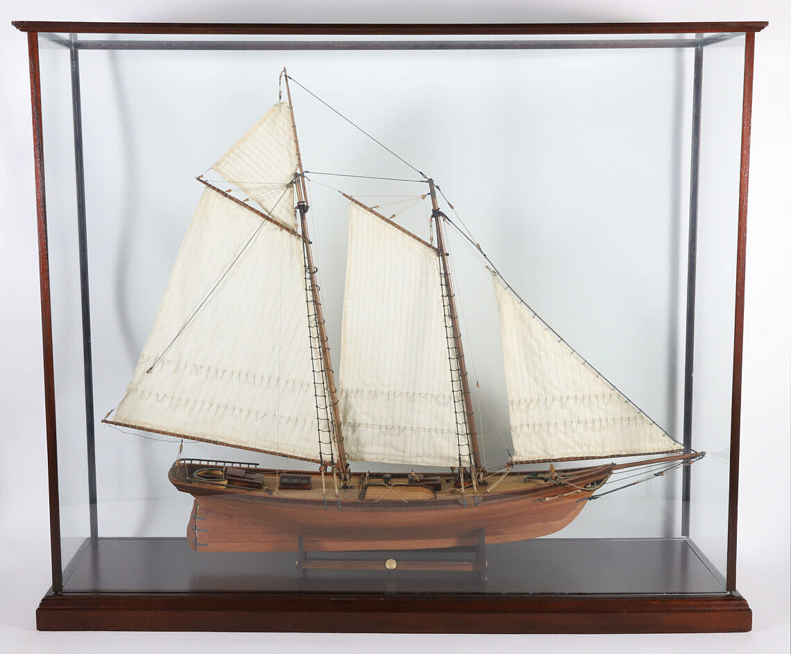 Two Masted Cased Model of a Schooner - Two Masted Cased Model of a ...