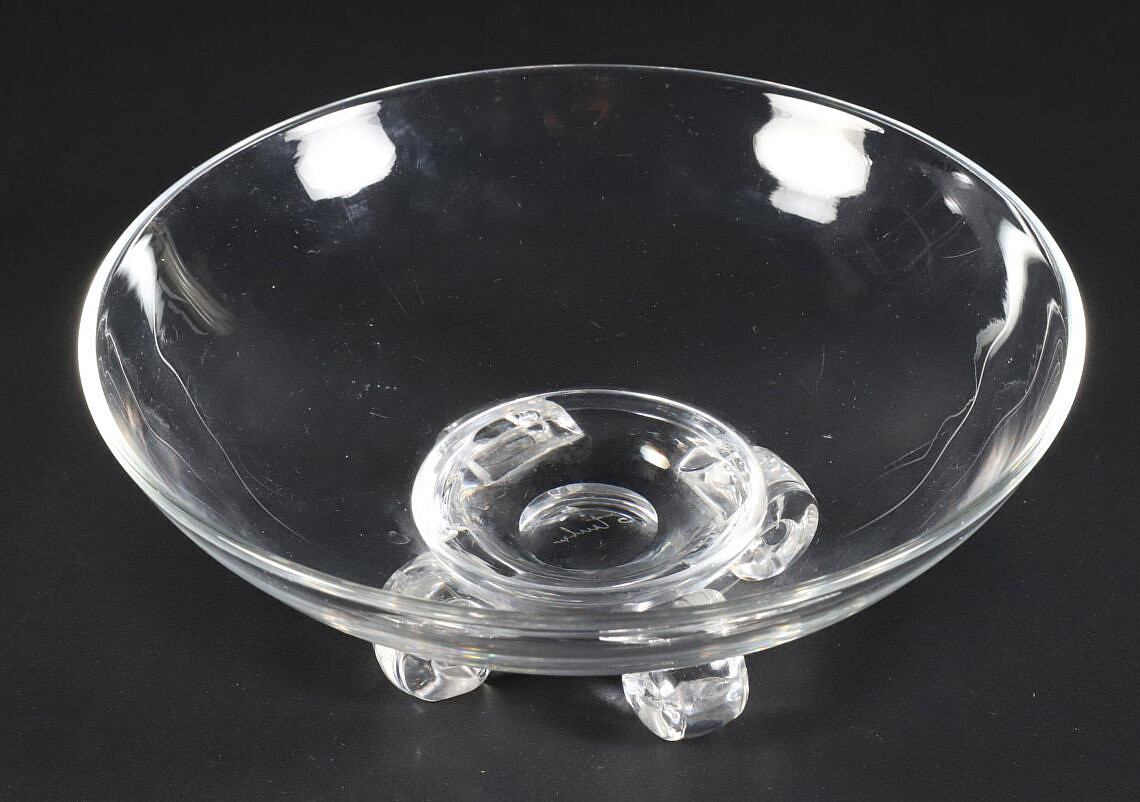 Signed Steuben Crystal Footed Bowl Designed by John Dreves in 1942 ...