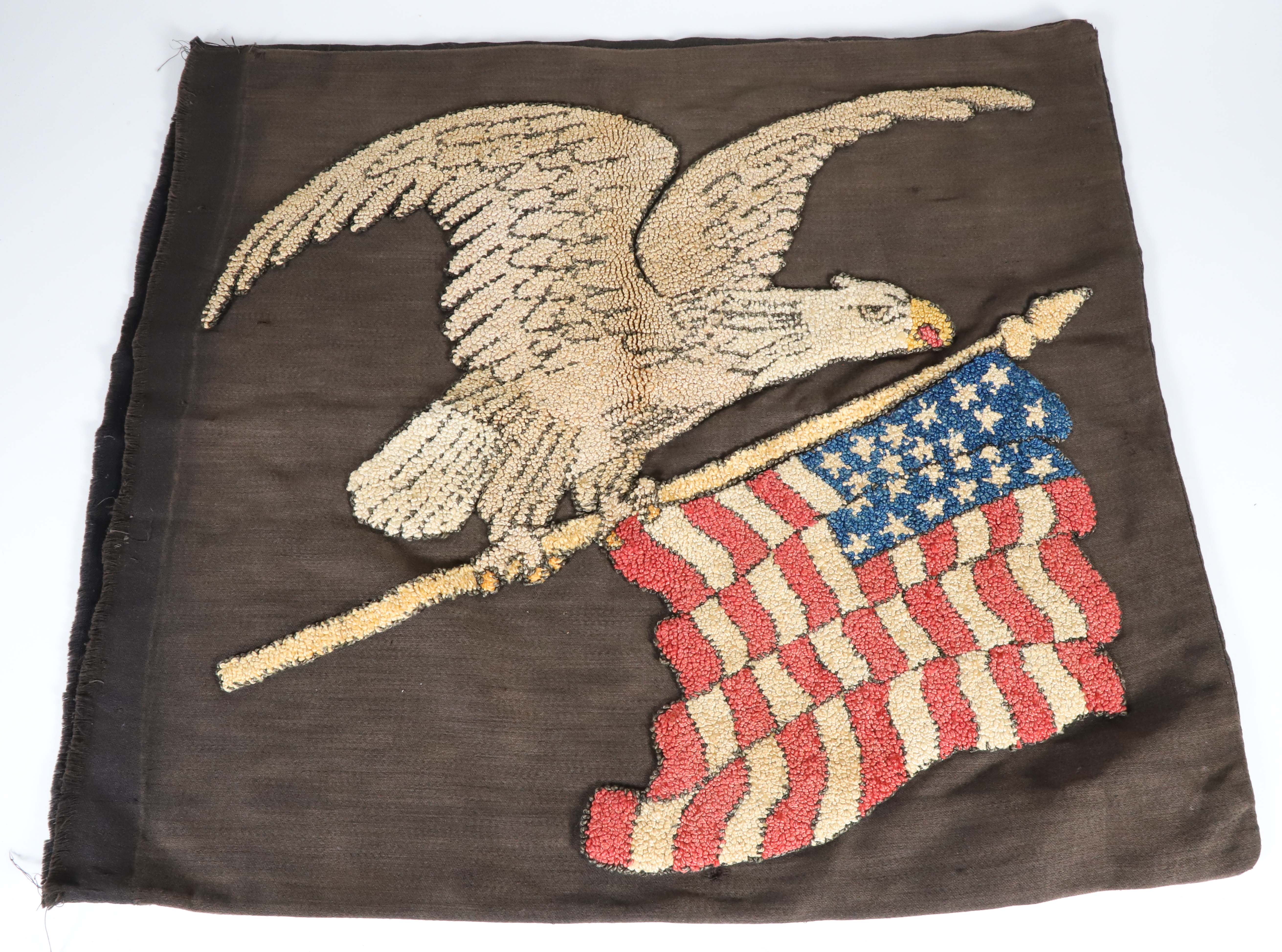 Vintage American Flag and Eagle Hooked Pillow Case - Vintage American Flag and Eagle Hooked ...