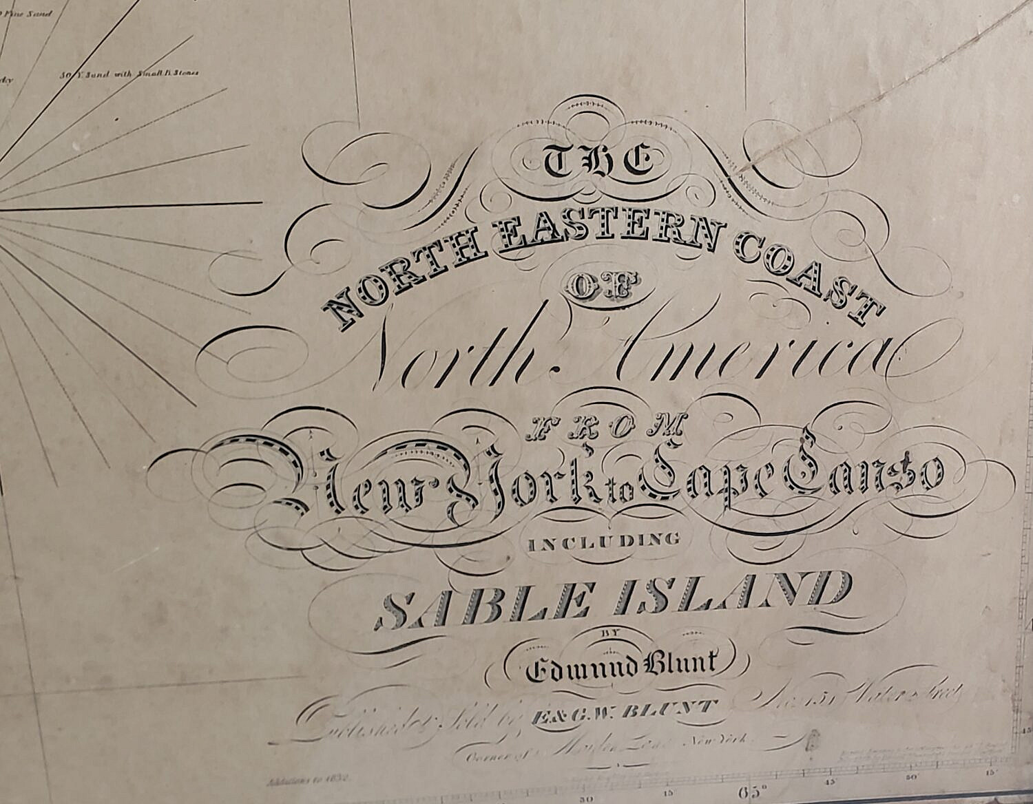 Antique Edward Blunt Map Chart - Antique Edward Blunt Map, “The North Eastern Coast of North ...