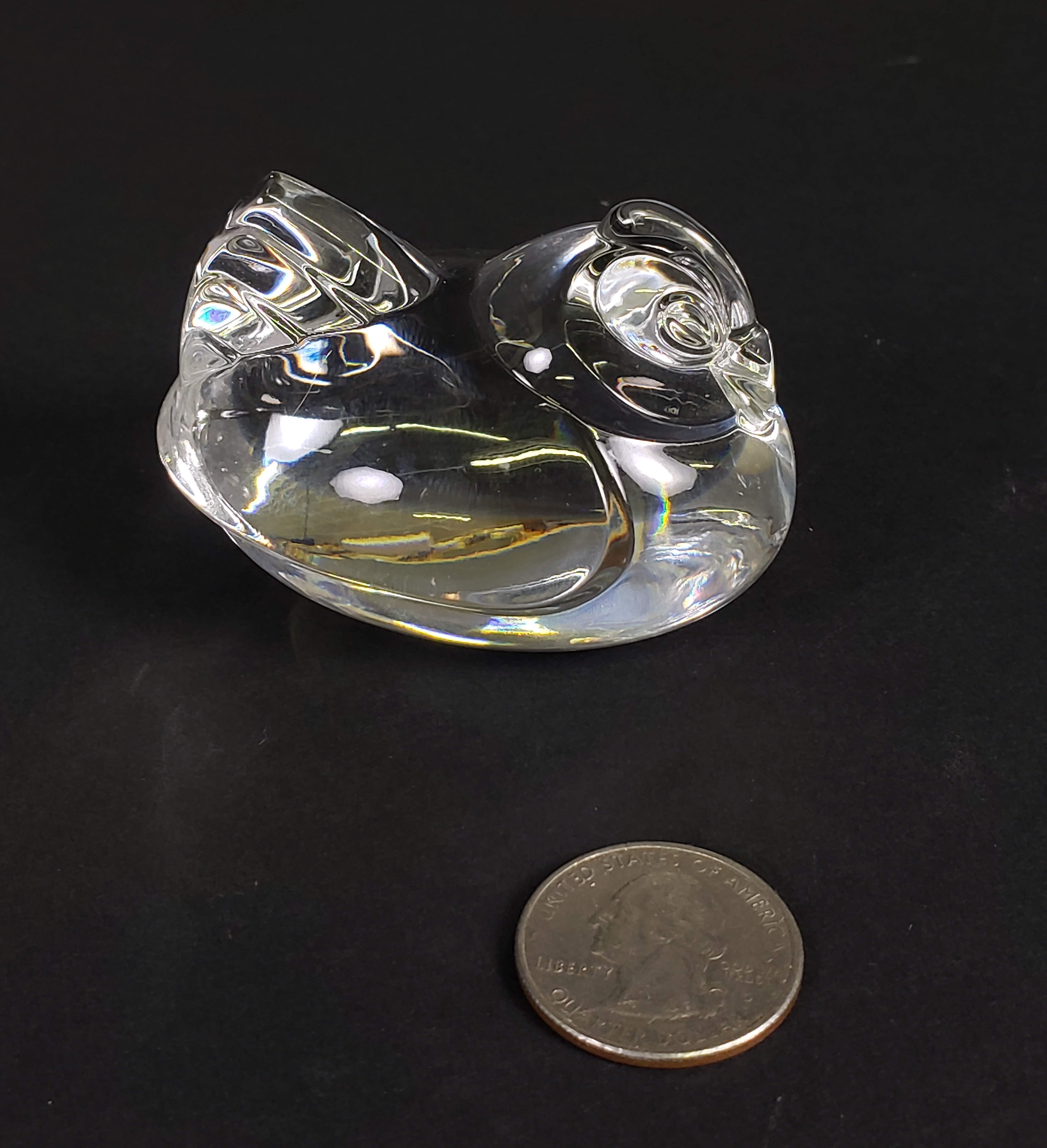 Signed Steuben Clear Crystal Chicken Paperweight - Signed Steuben Clear ...