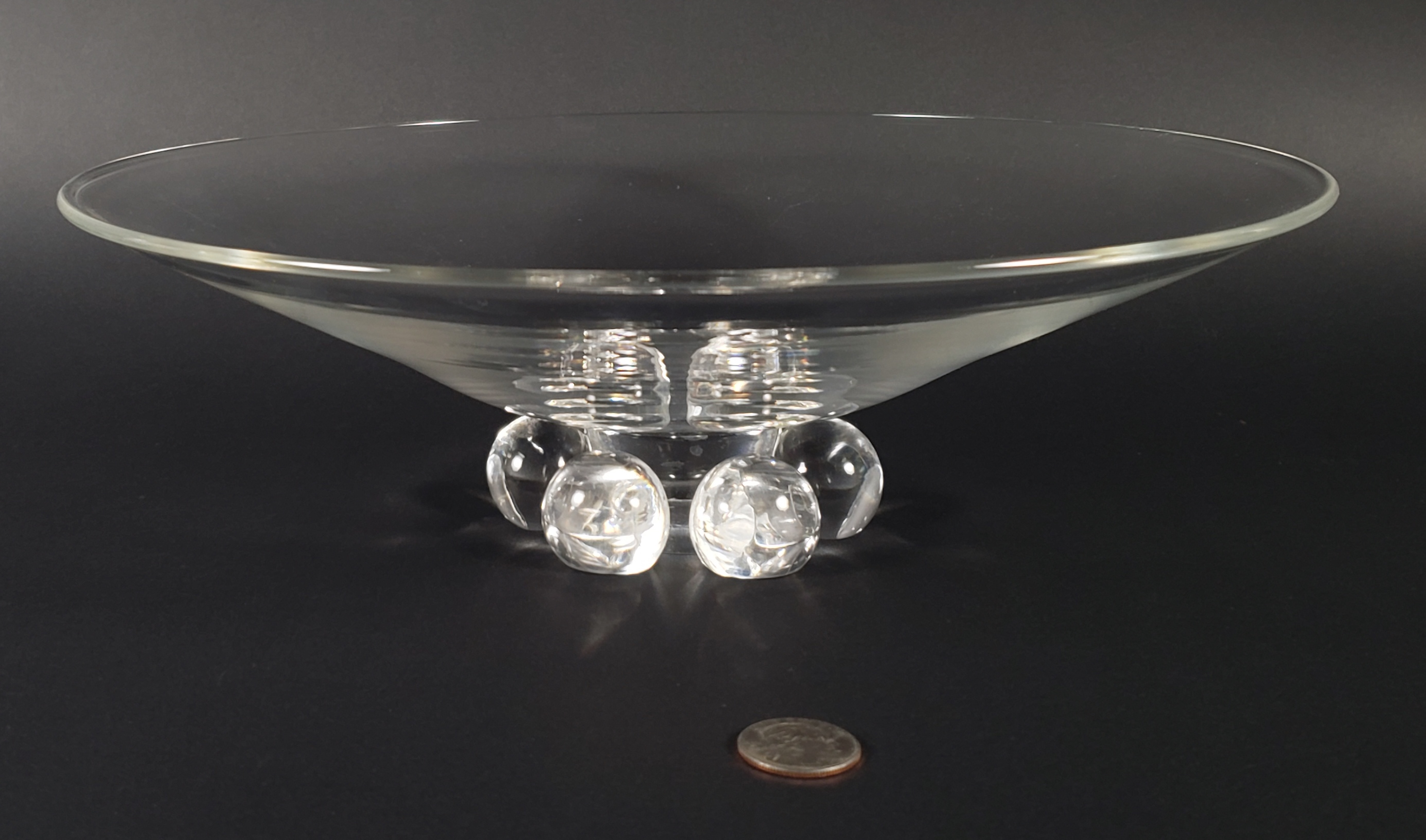 Signed Steuben Clear Crystal Centerpiece - Signed Steuben Clear Crystal ...