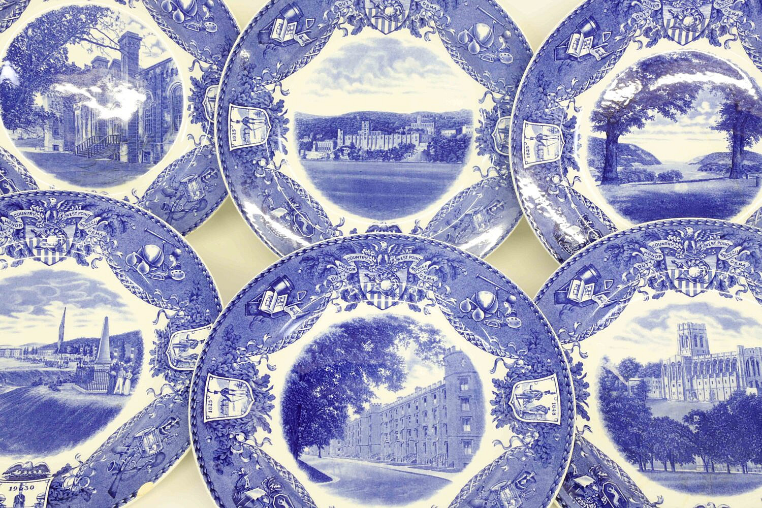 Set of Six Wedgwood Blue and White United States Military Academy ...