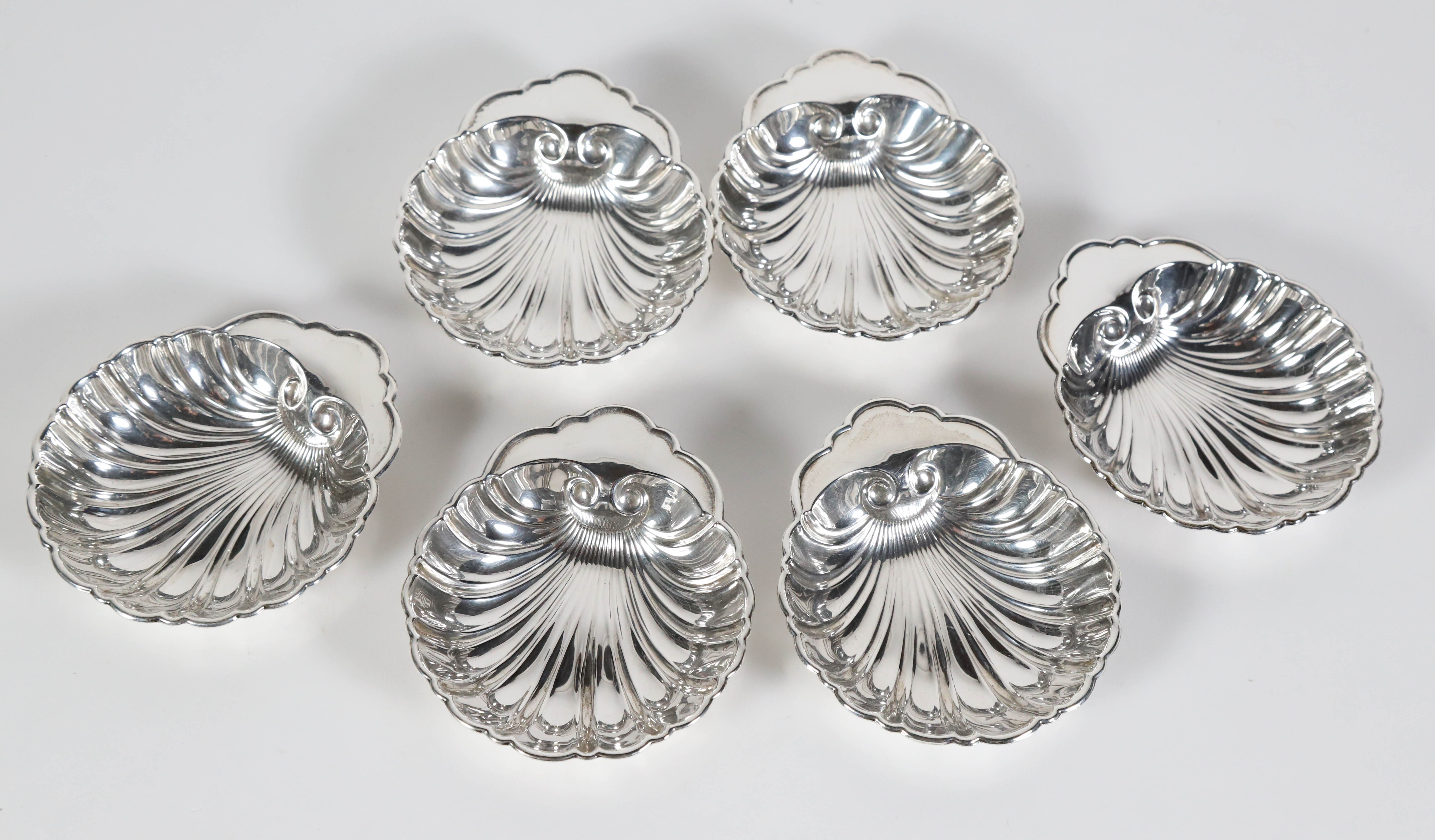 Set of Six Sterling Silver Shell Dishes - Set of Six Birks Sterling ...