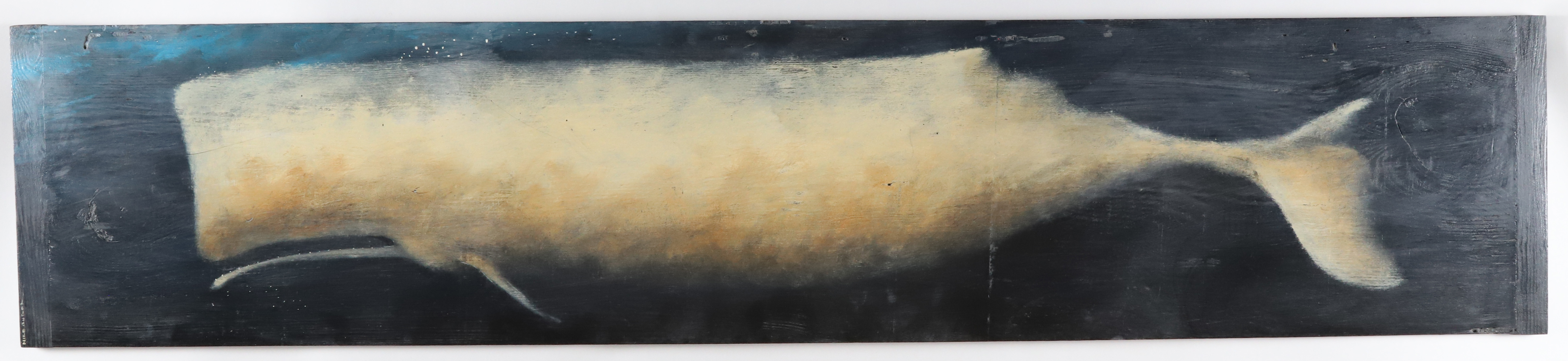 Mike Butler Oil on Wood Panel "Portrait of a Sperm Whale" circa 2024 ...