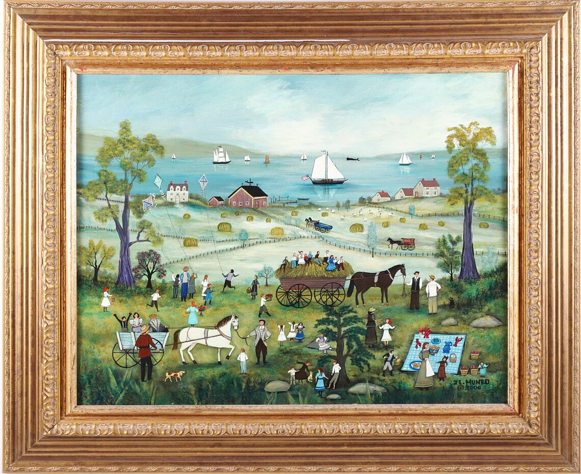 Jan L. Munro Oil on Board "Nantucket Hayride" circa 2006 - Jan L. Munro ...