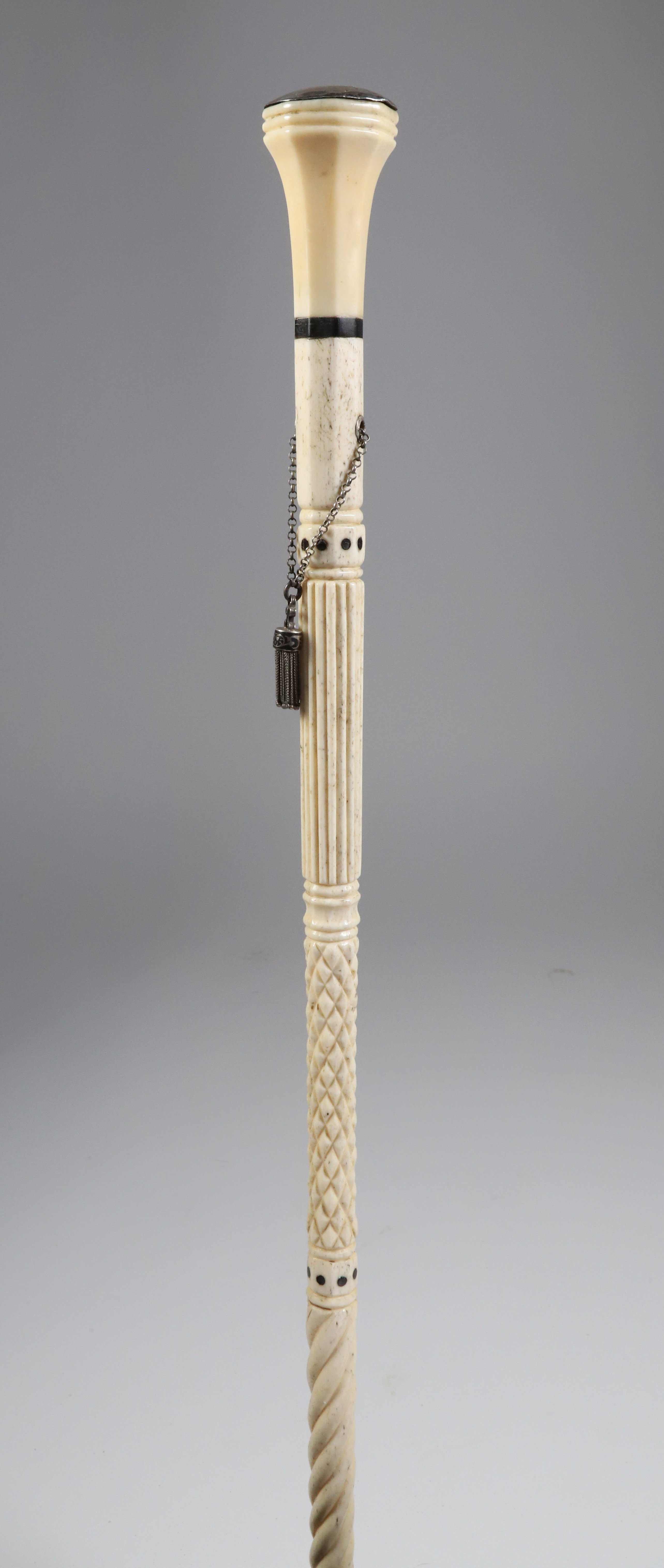 Whaler Made Octagonal Capstan Walking Stick mid 19th Century - Whaler ...