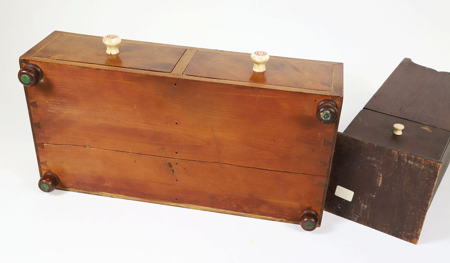 Nantucket Mahogany And Antique Whale Ivory Glove Box And Candle Box ...