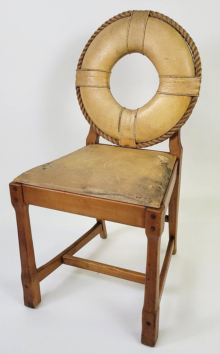 Vintage Nautical Canvas and Rope Life Ring Chair - Vintage Nautical ...