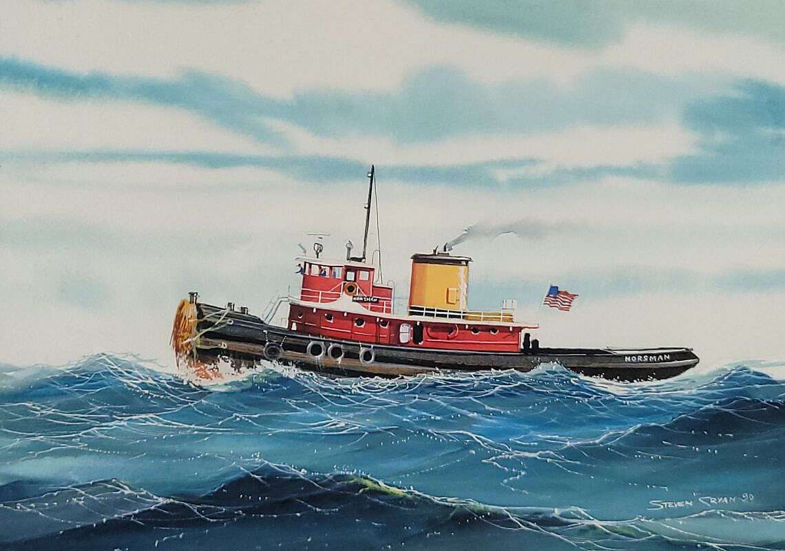 Steven Cryan Watercolor & Gouache Portrait of the Tugboat Norsman ...