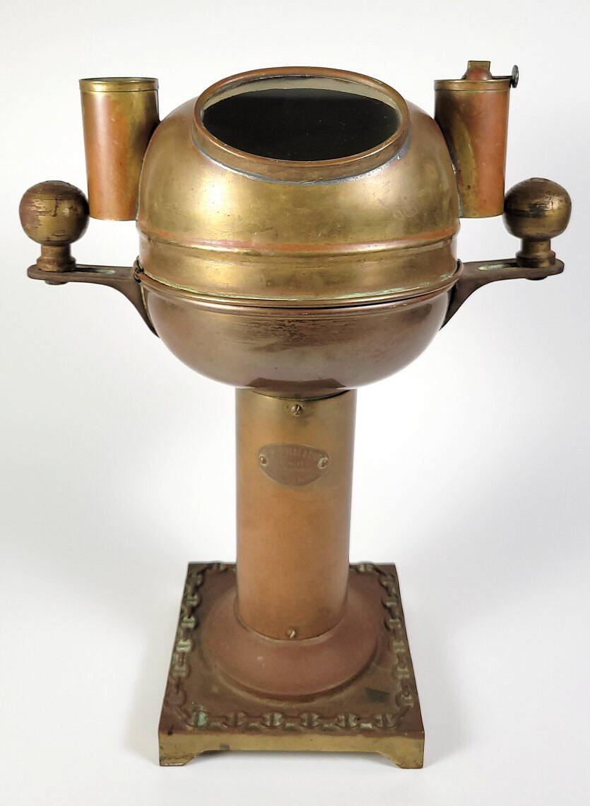 Antique Robinson Co. Brass Nautical Yacht Binnacle Compass - Antique ...