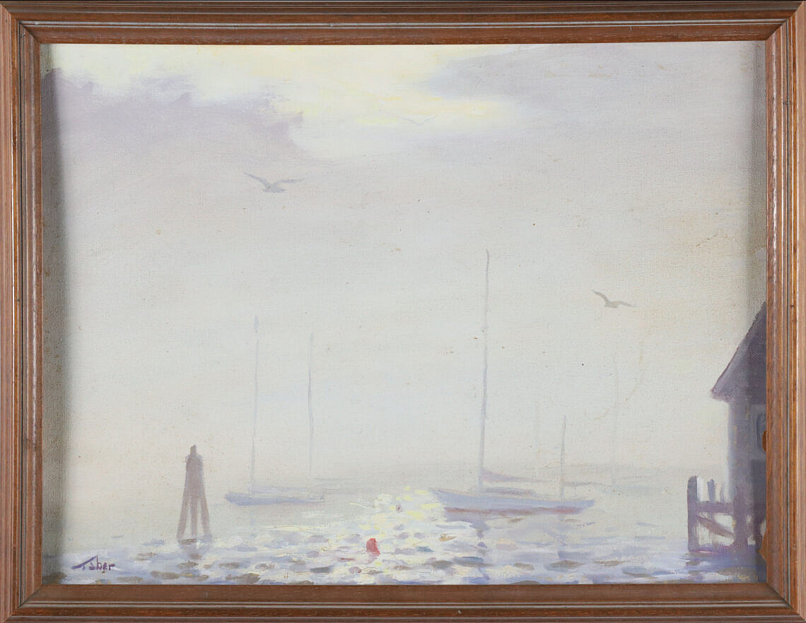 Gerald Taber Oil On Board 20th Century - Gerald Taber Oil On Board ...