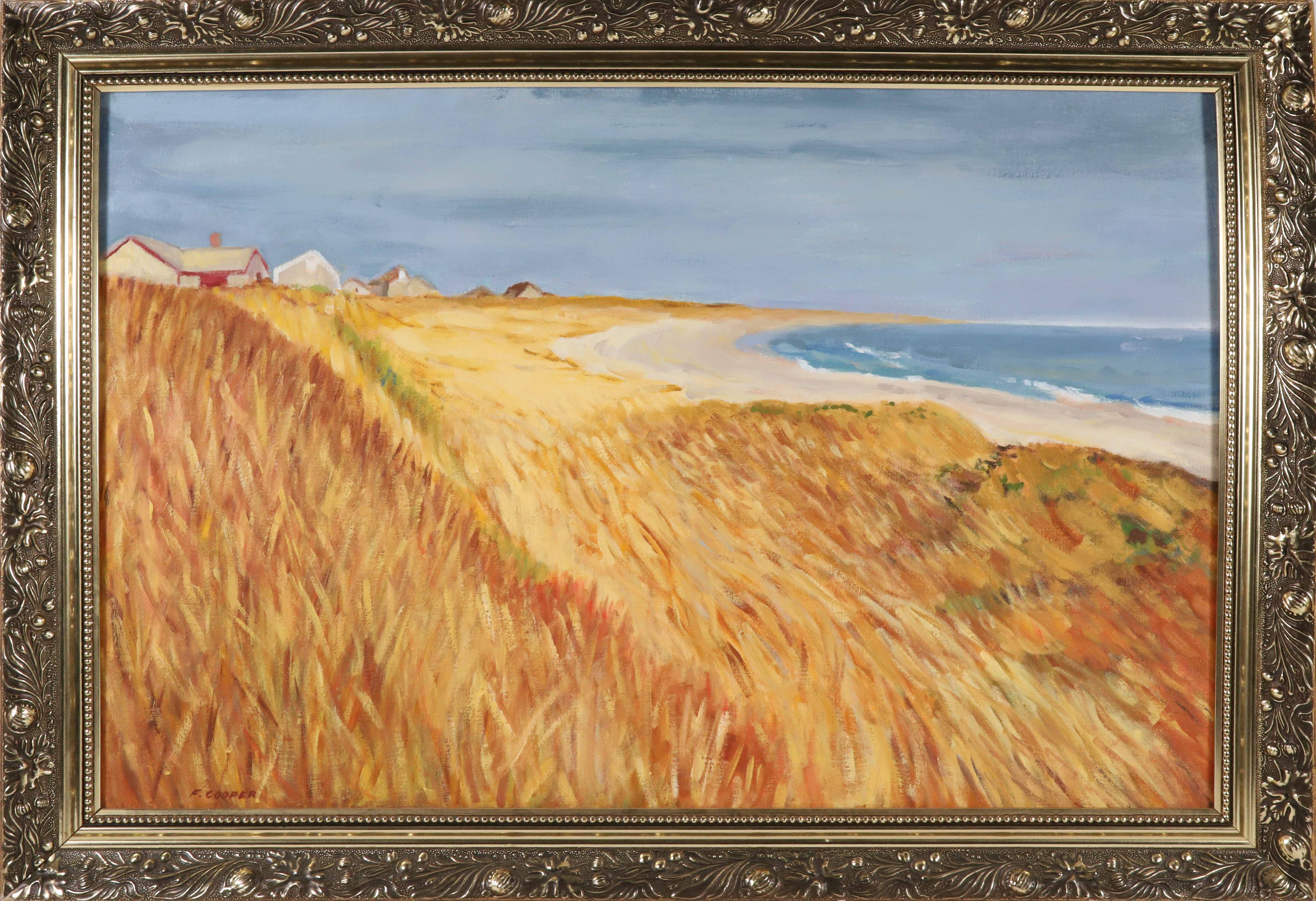 Faith Cooper Oil on Canvas "Gold and Blue Surfside" - Faith Cooper Oil ...