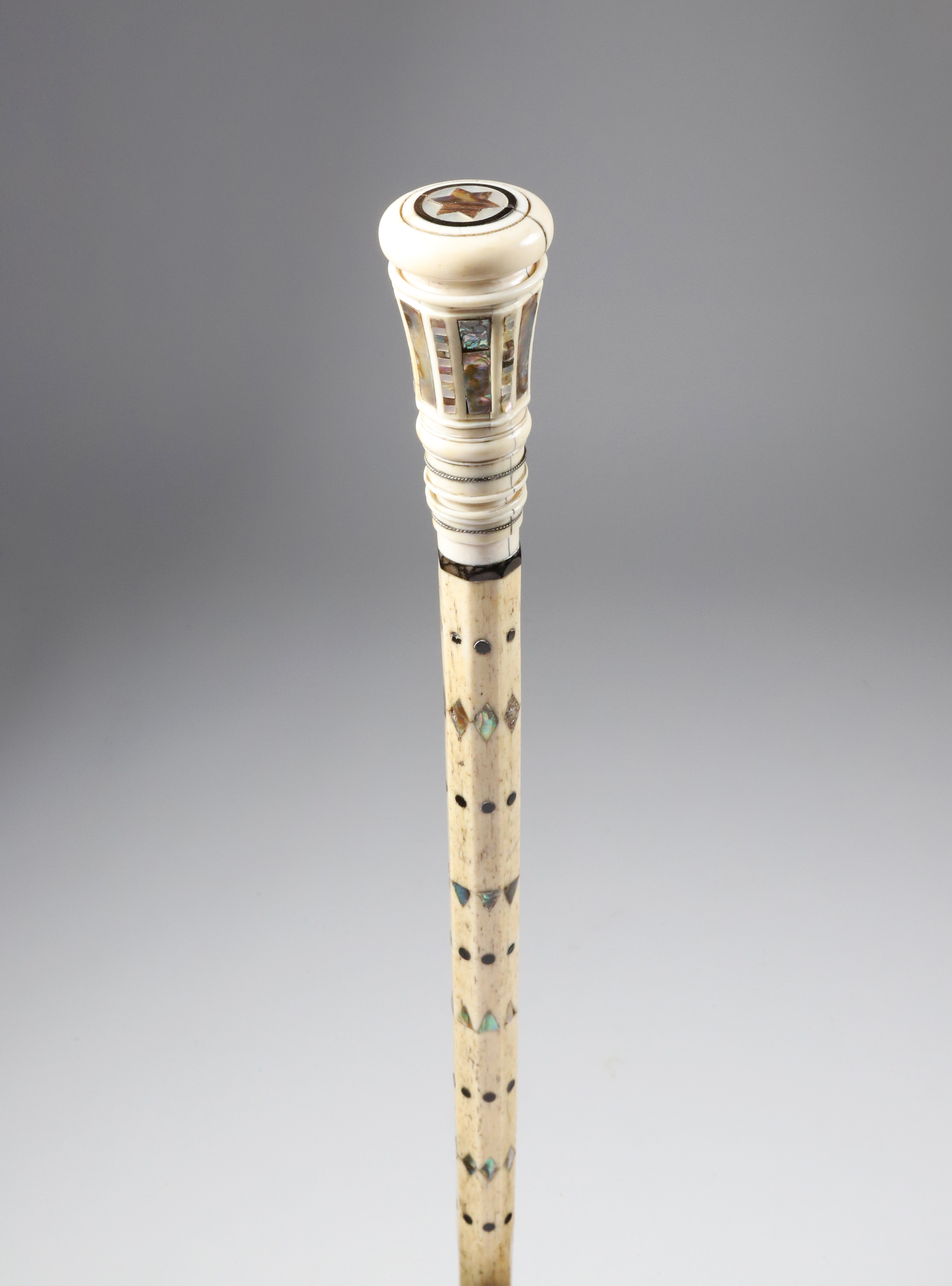 Whaler Made Pommel Grip Walking Stick mid 19th Century - Whaler Made ...