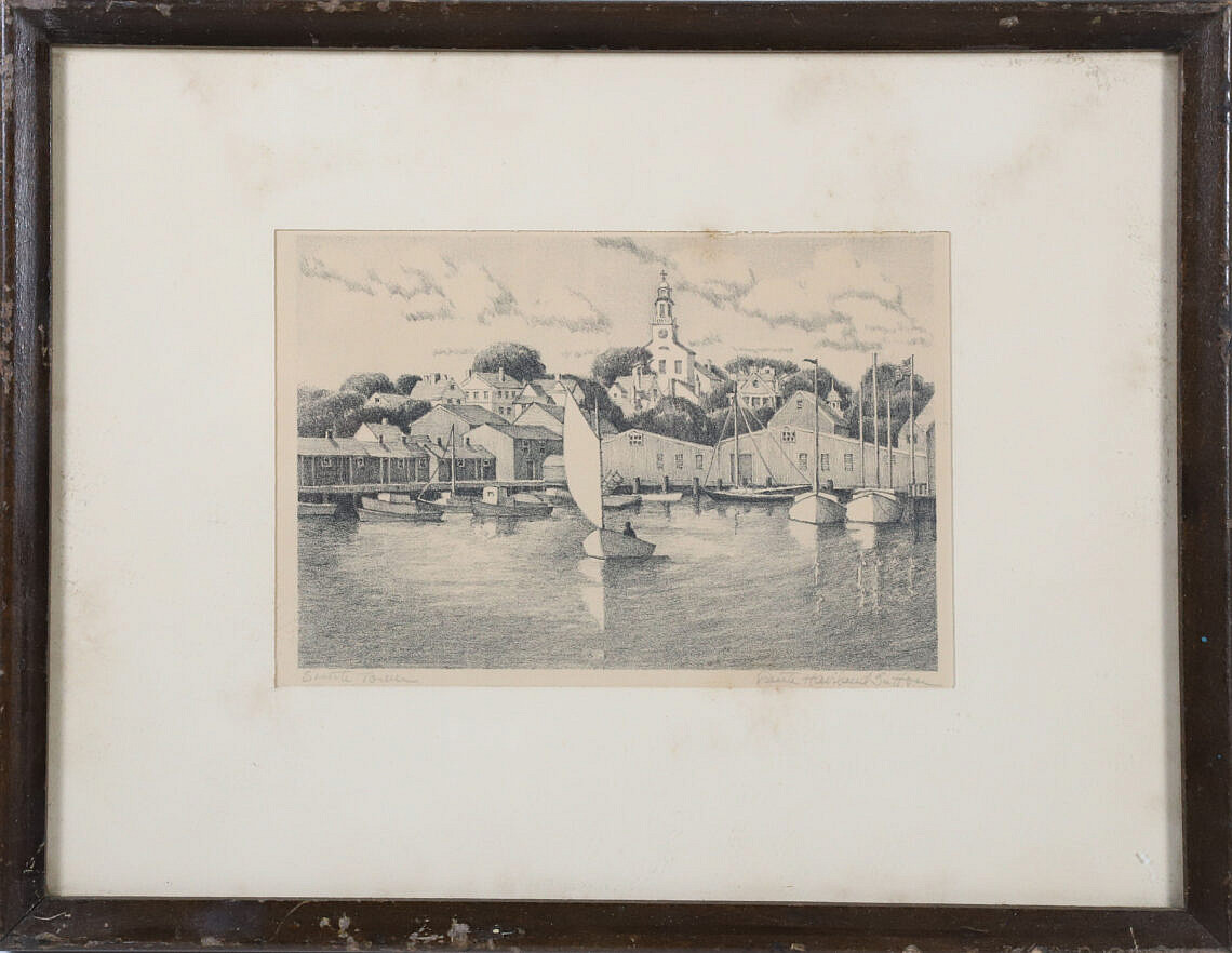 Ruth Havilland Sutton Black and White Lithograph Titled "South Tower ...