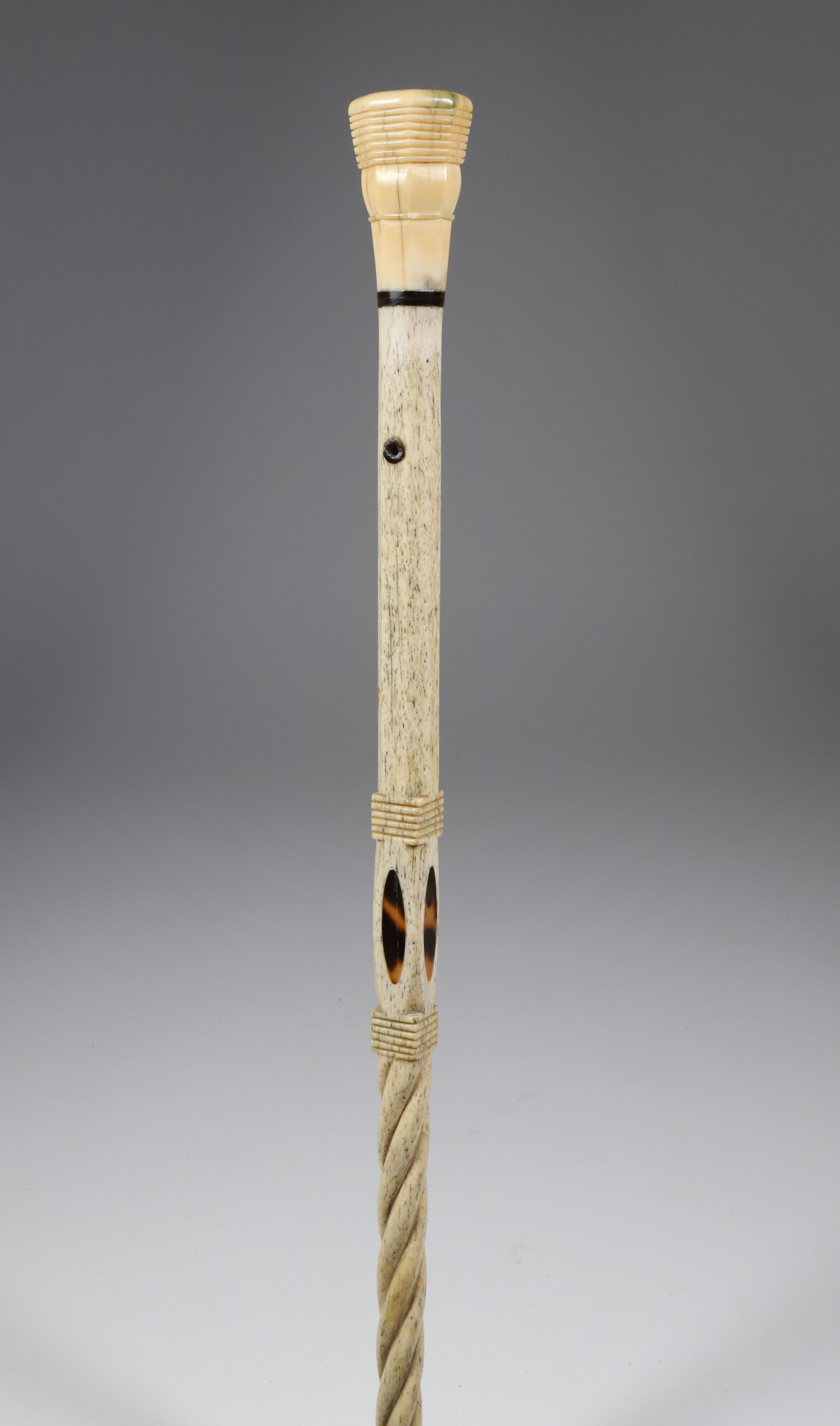Whaler Made Octagonal Crown Walking Stick mid 19th Century - Whaler ...