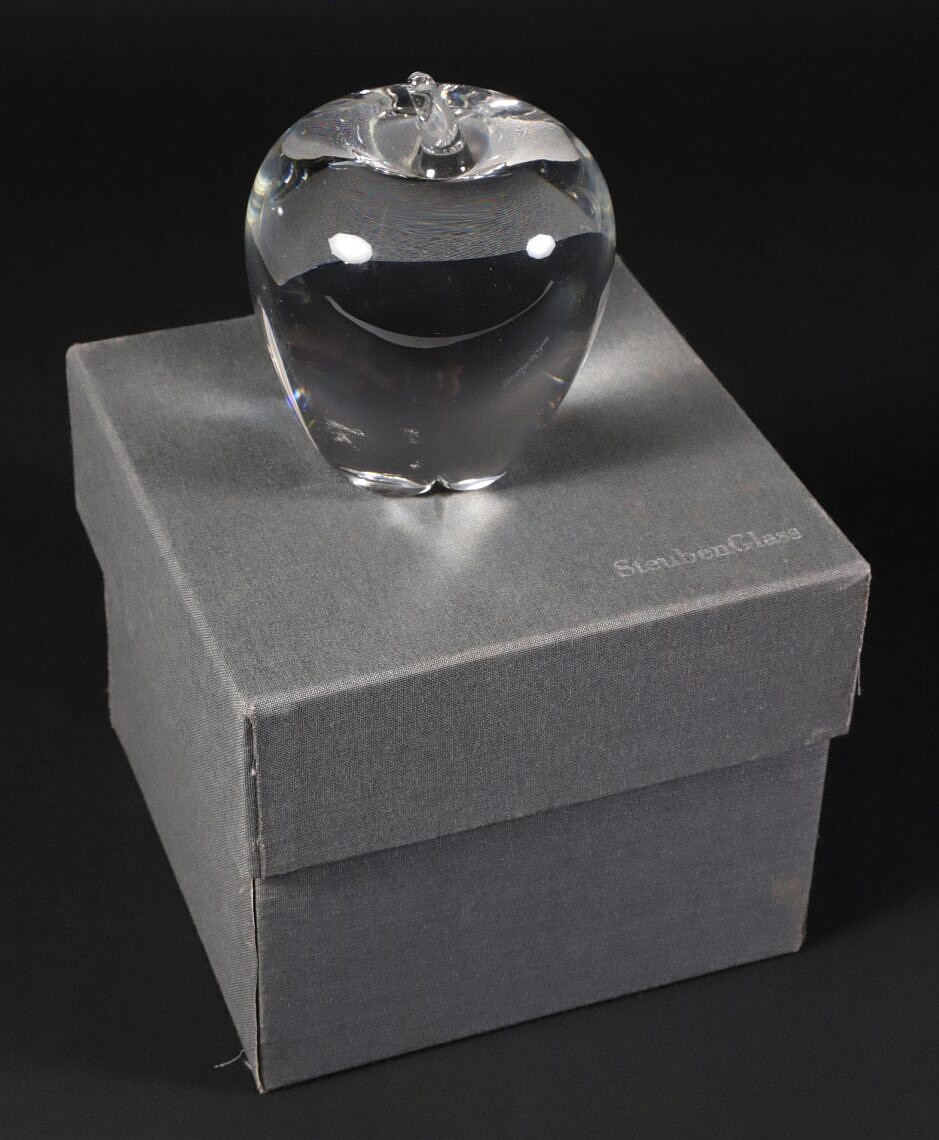 Signed Steuben Crystal Apple With Original Box - Signed Steuben Crystal ...