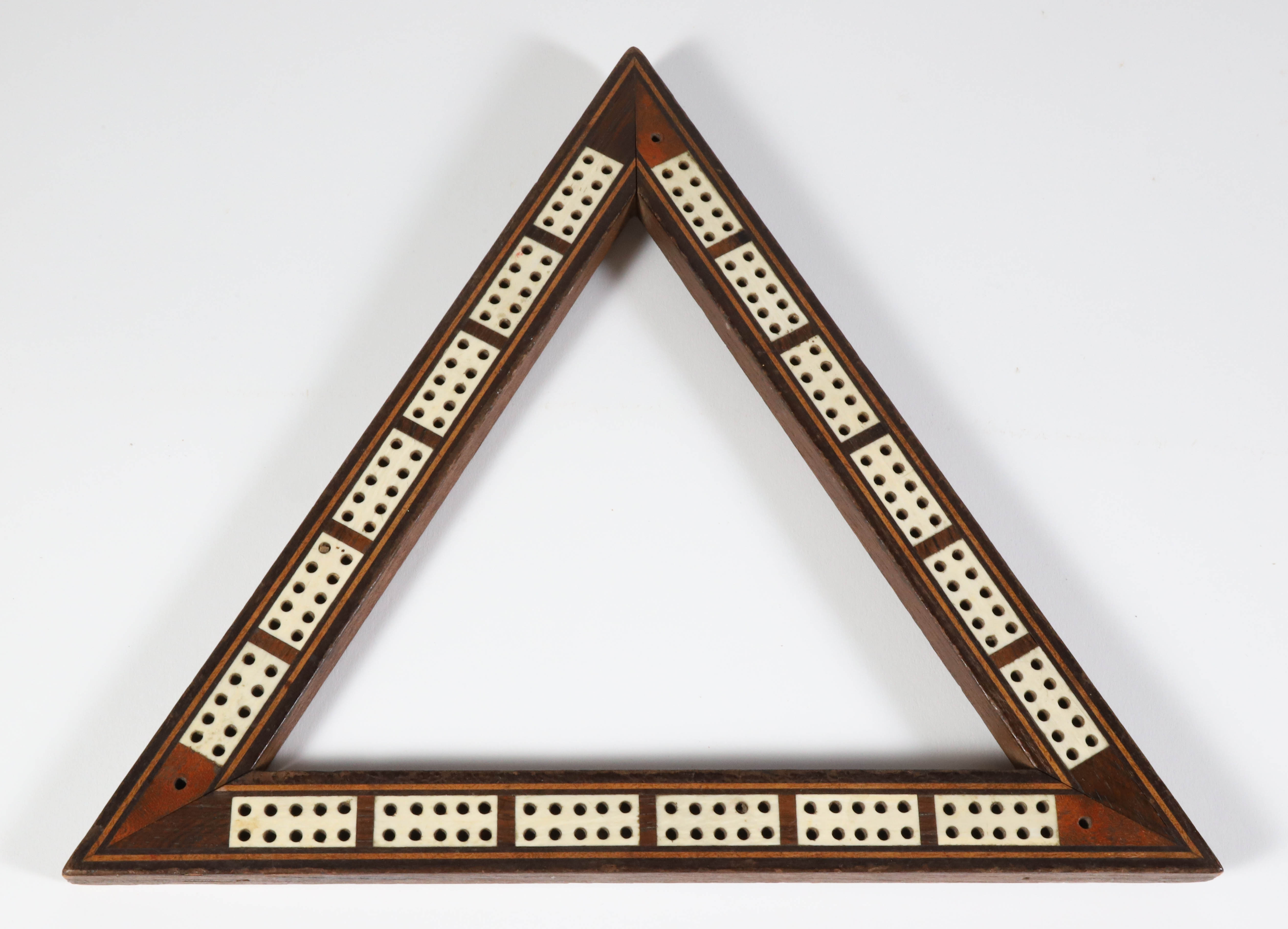 Antique Sailor Made Triangular Cribbage Board - Antique Sailor Made ...