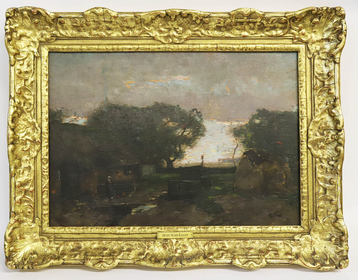 Henry Ward Ranger (American 1858-1915) Oil on Canvas "Farmhouse at ...