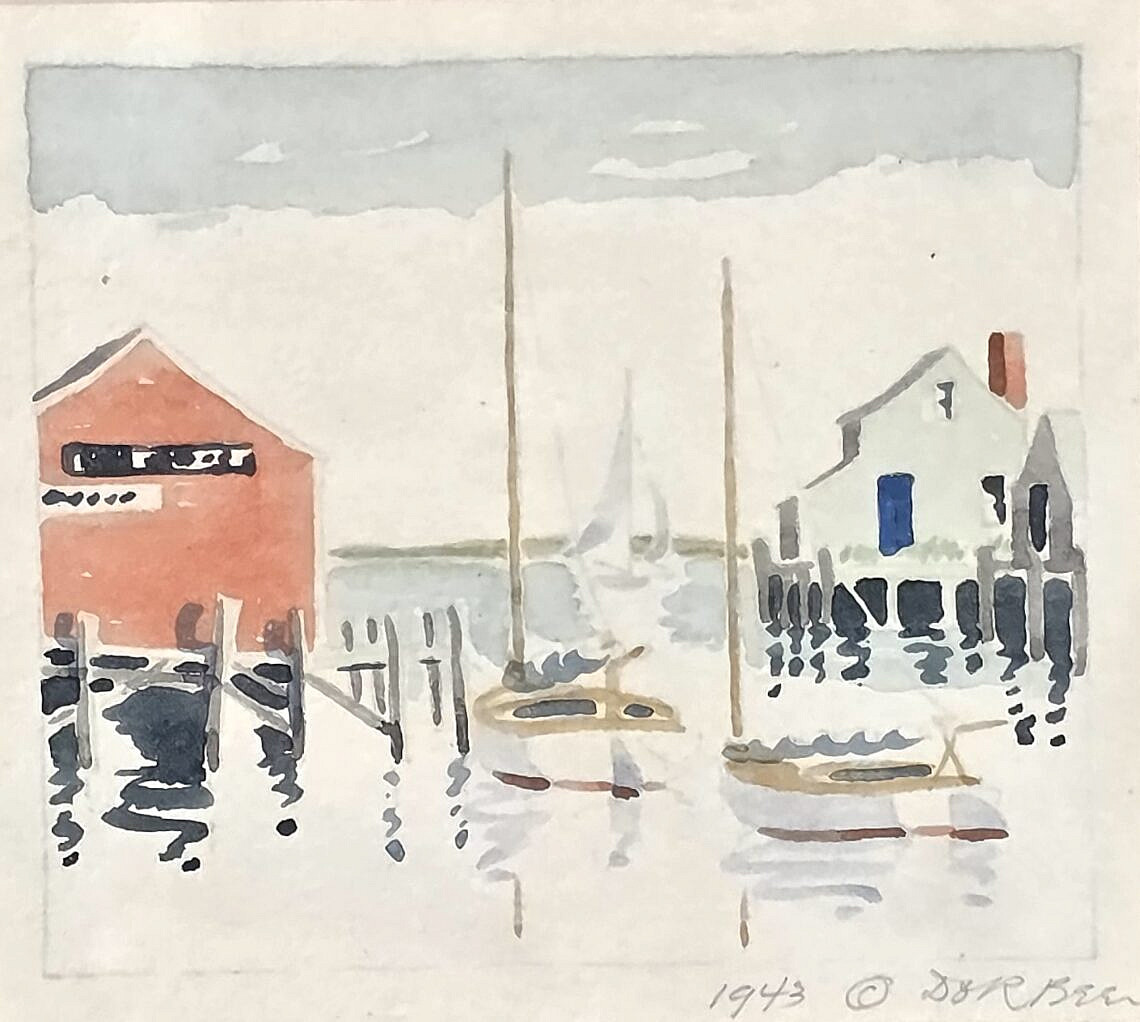 Doris Richard Beer Nantucket Watercolor - Scarce Doris and Richard Beer ...
