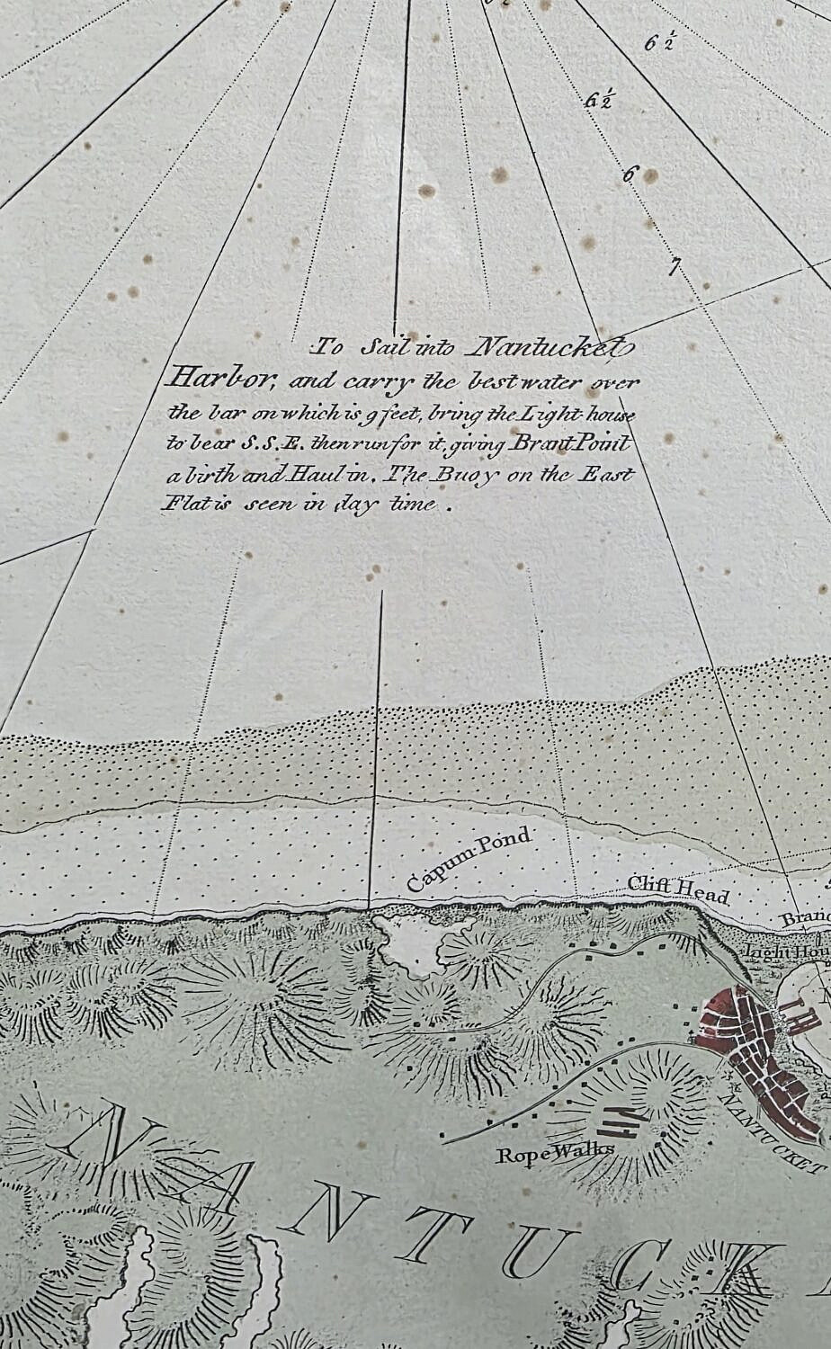 Hand Colored Topographical Map of Nantucket - Vintage 1966 Hand Colored ...