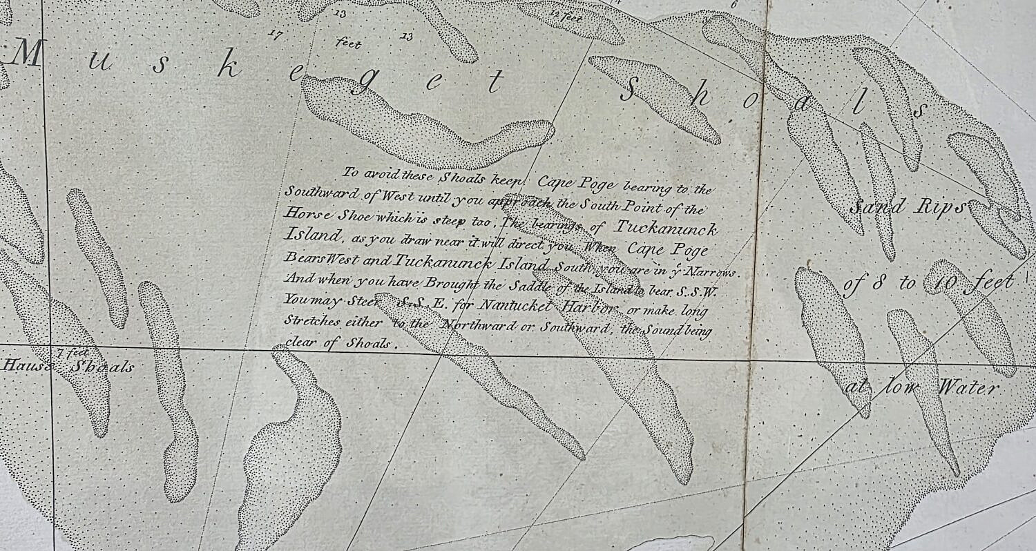 Hand Colored Topographical Map of Nantucket - Vintage 1966 Hand Colored ...