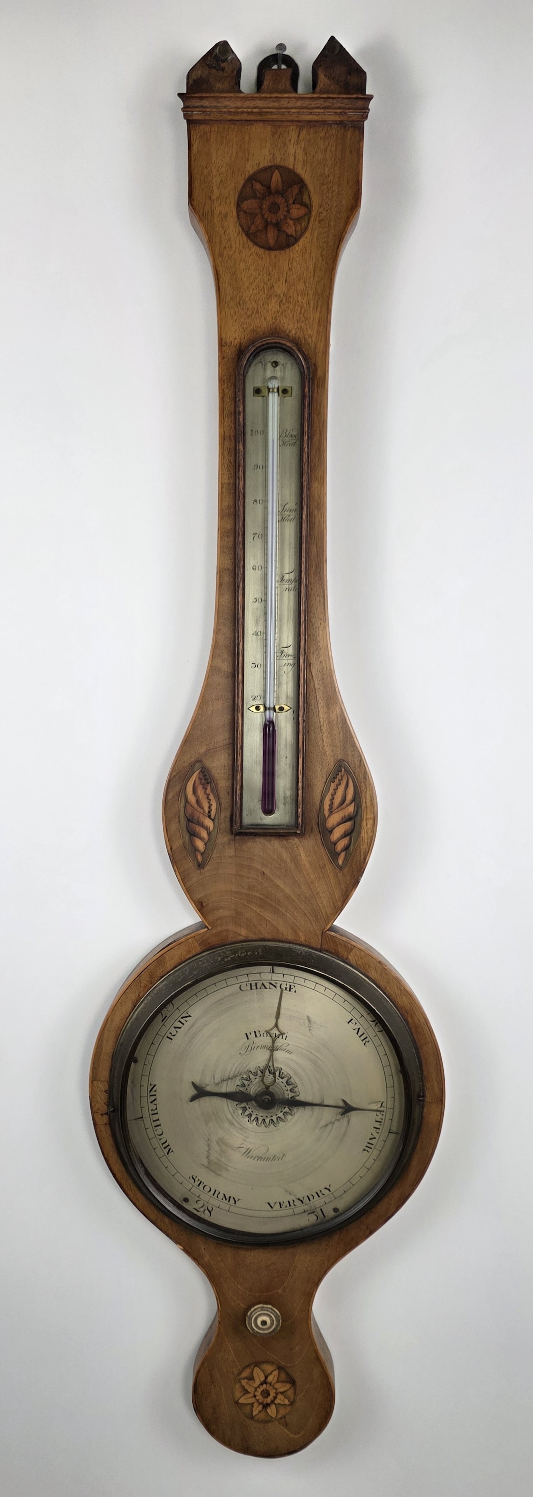 Antique English Regency Inlaid Banjo Barometer - Antique English ...
