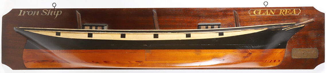 Carved Wood Half Hull of the Iron Ship Clan REA - Carved Wood Half Hull ...