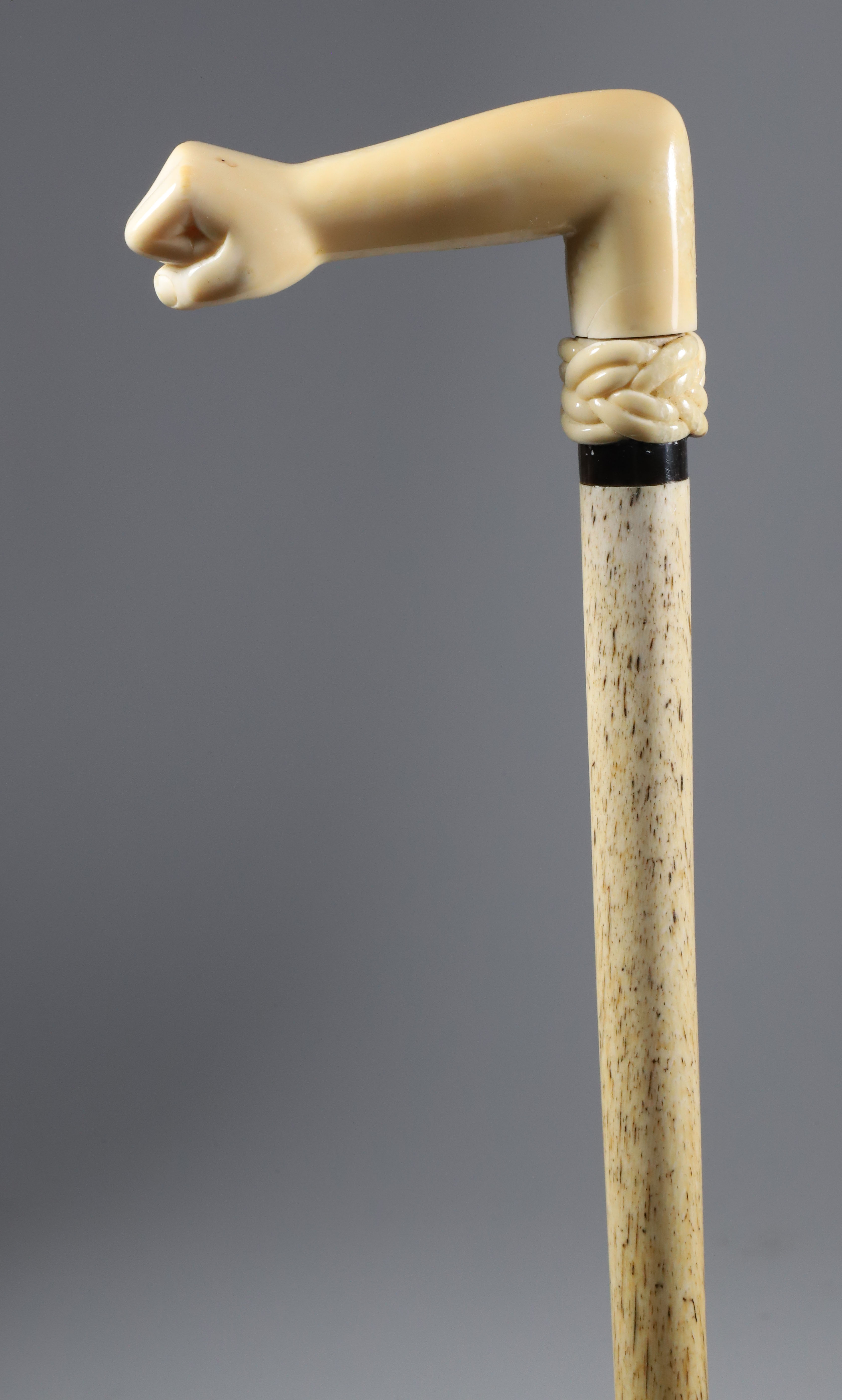 Whaler Made Clenched Fist Cane 19th Century - Whaler Made Clenched Fist ...