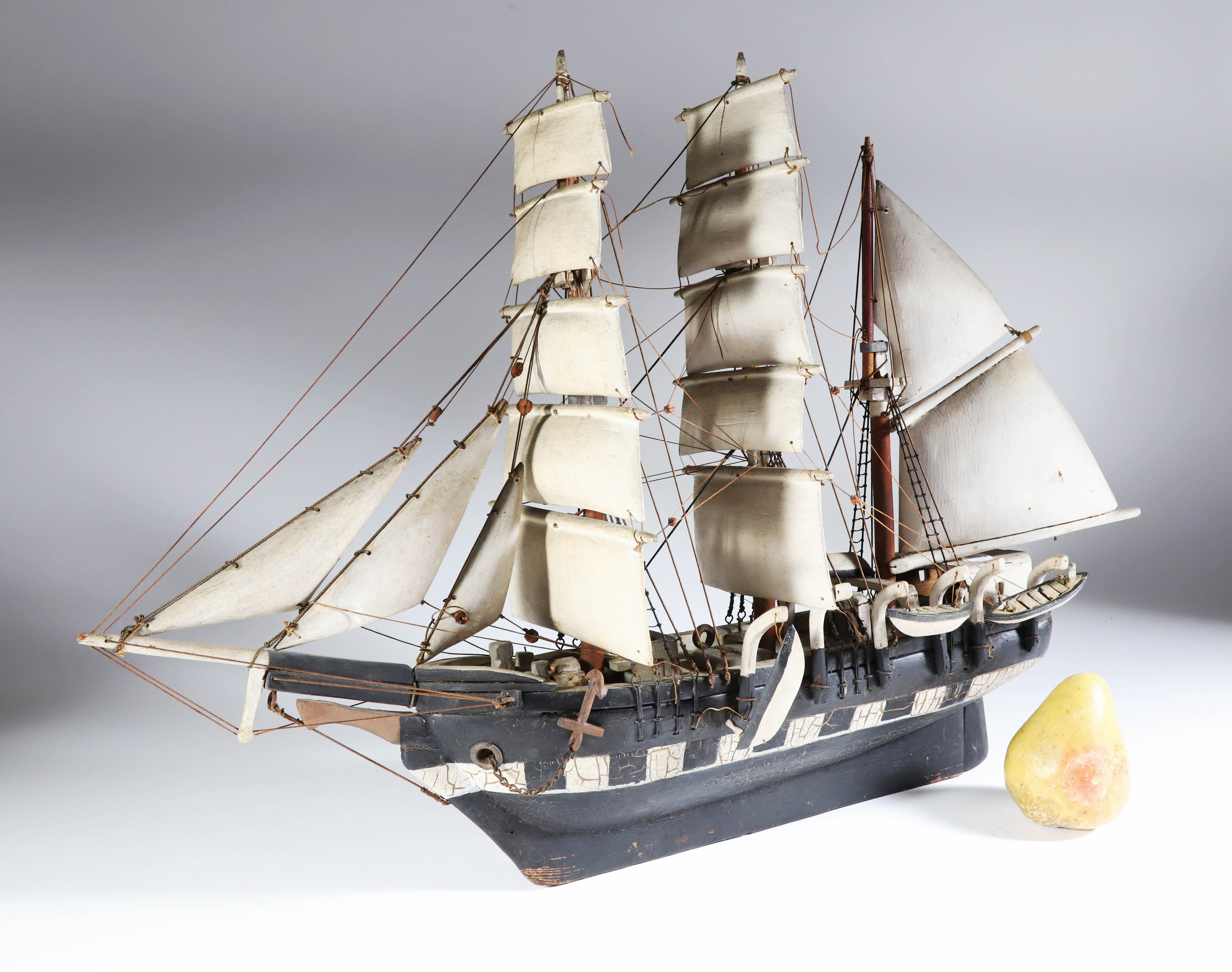 Folk Art All Wood Whaling Barque - Folk Art All Wood Whaling Barque ...