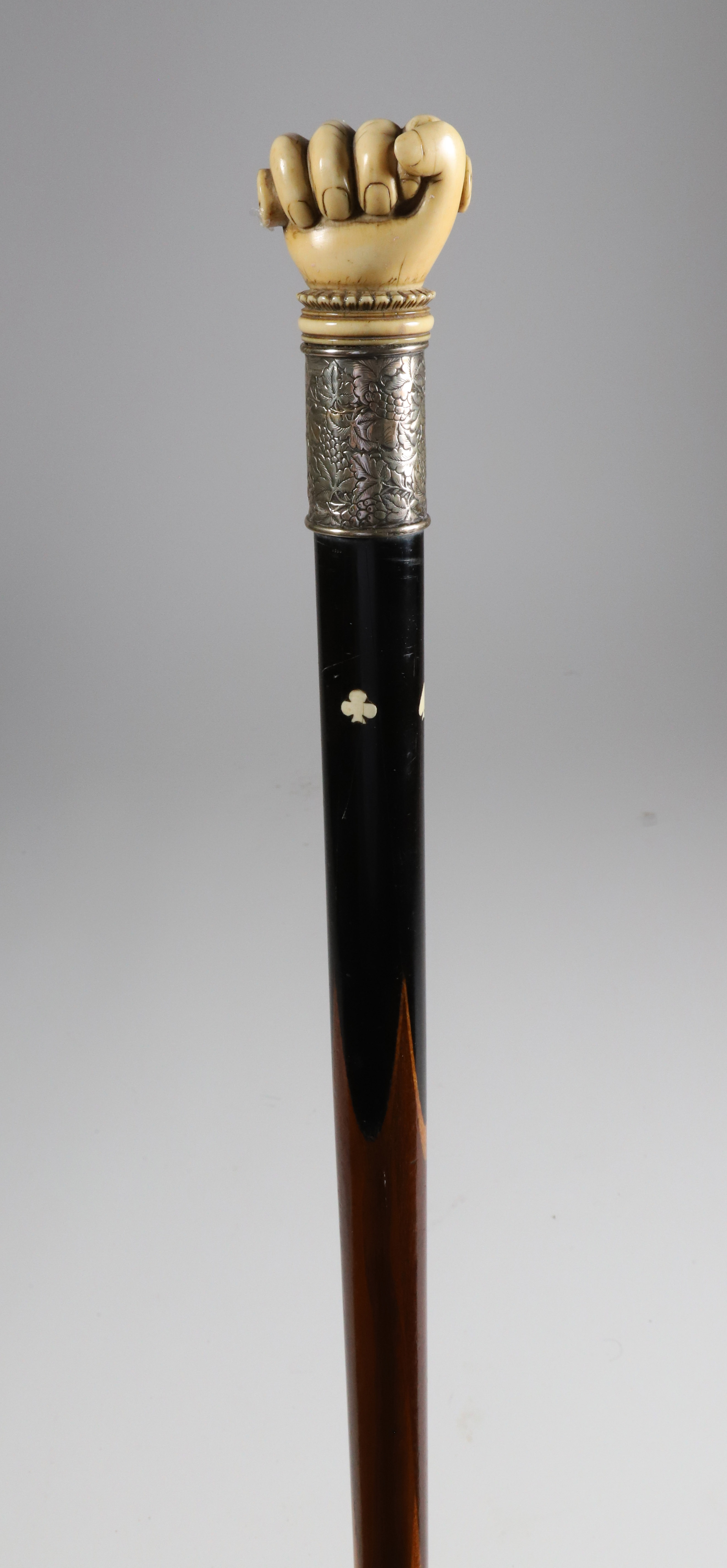 Whaler Made Clenched Fist Walking Stick 19th Century - Whaler Made ...