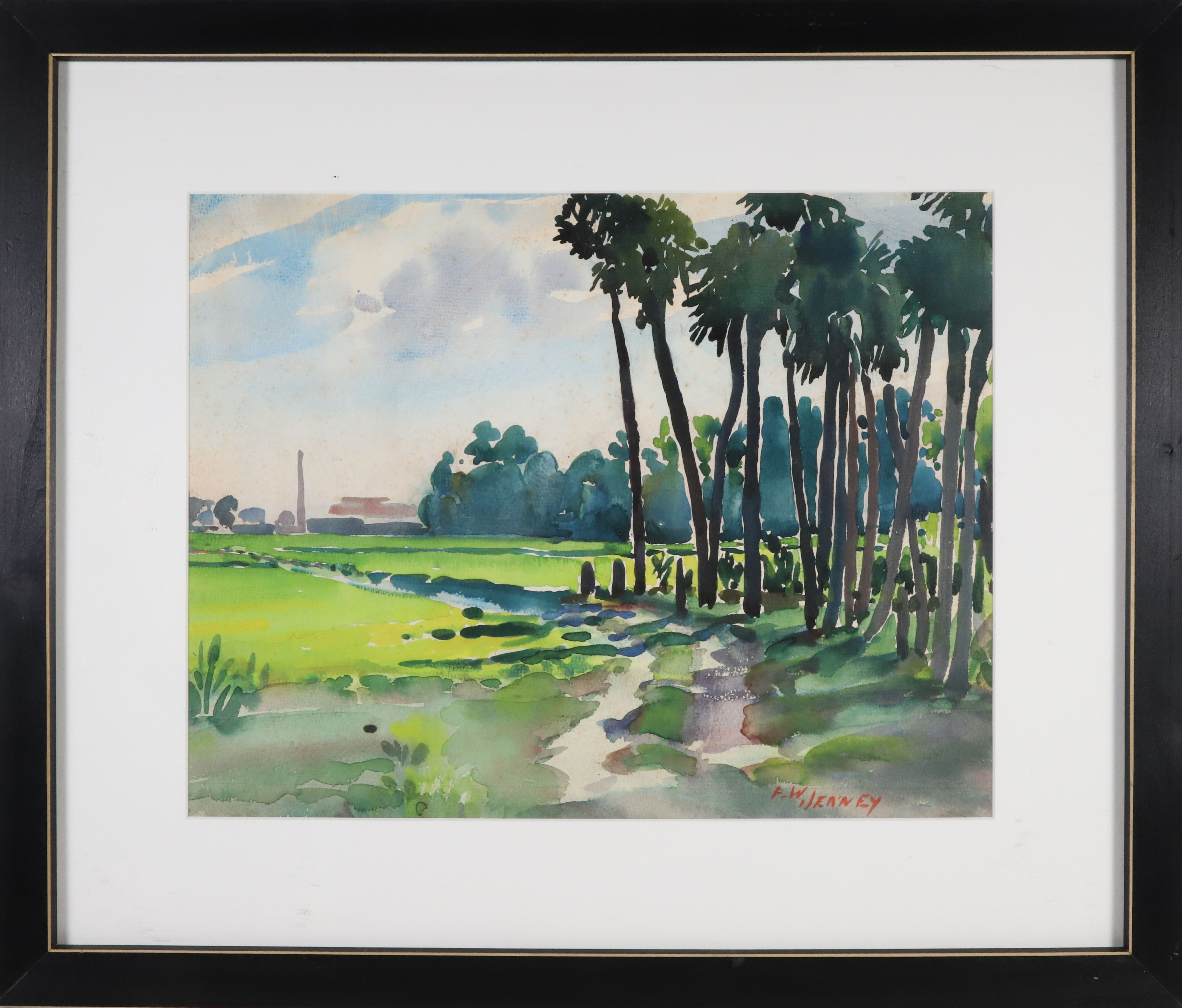 Edgar W. Jenney Watercolor "Sugar Plantation" - Edgar W. Jenney ...