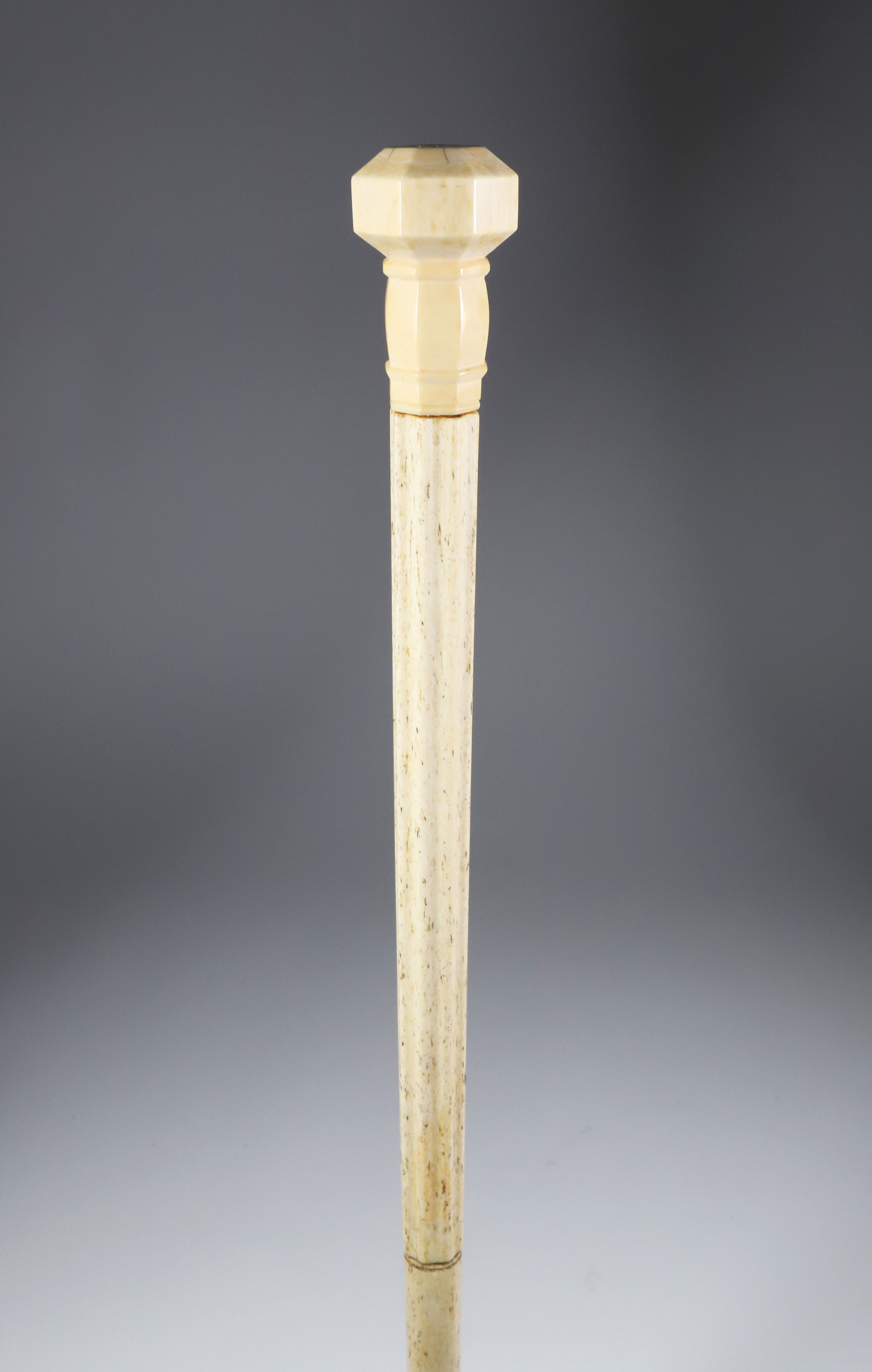Whaler Made Octagonal Grip Walking Stick 19th Century - Whaler Made ...