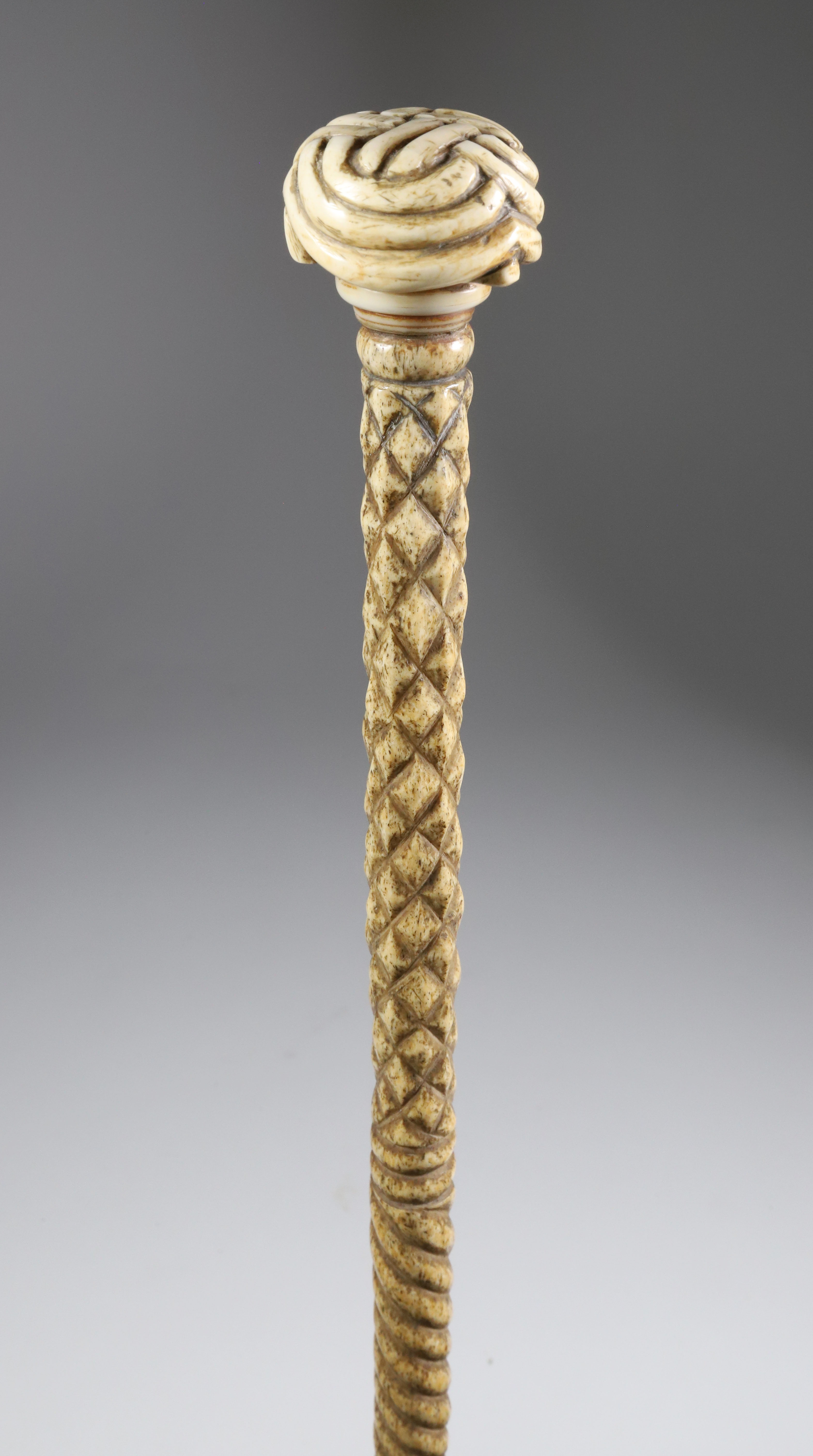 Whaler Made Monkey Fist Walking Stick early 19th Century - Whaler Made ...