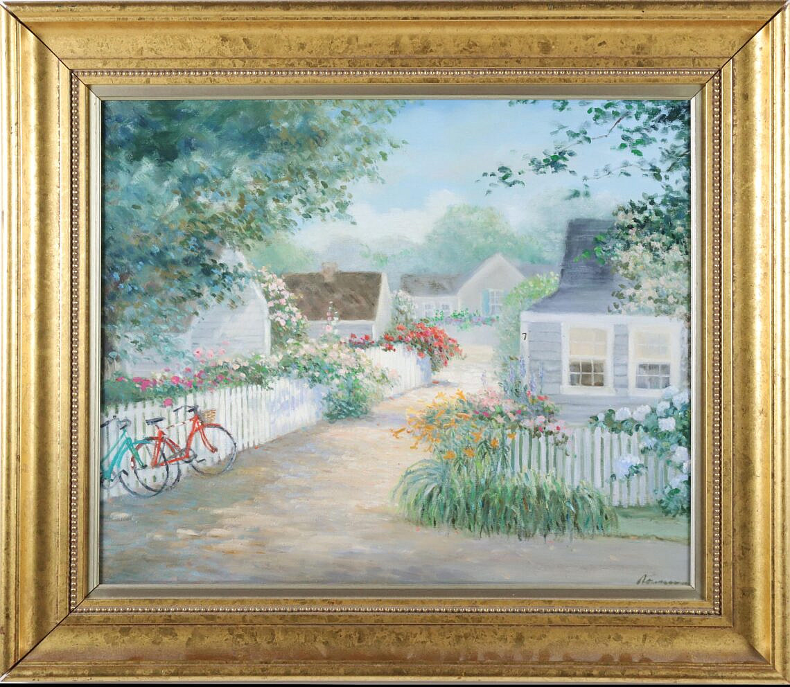 R. Anderson Oil On Canvas "Down A Little Lane Sconset" circa 1969 - R ...