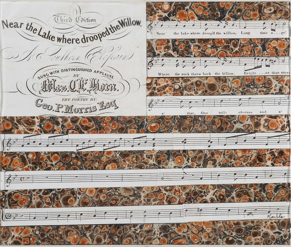 Richard Kemble Mixed Media "Musical Rendition American Flag" - Richard ...