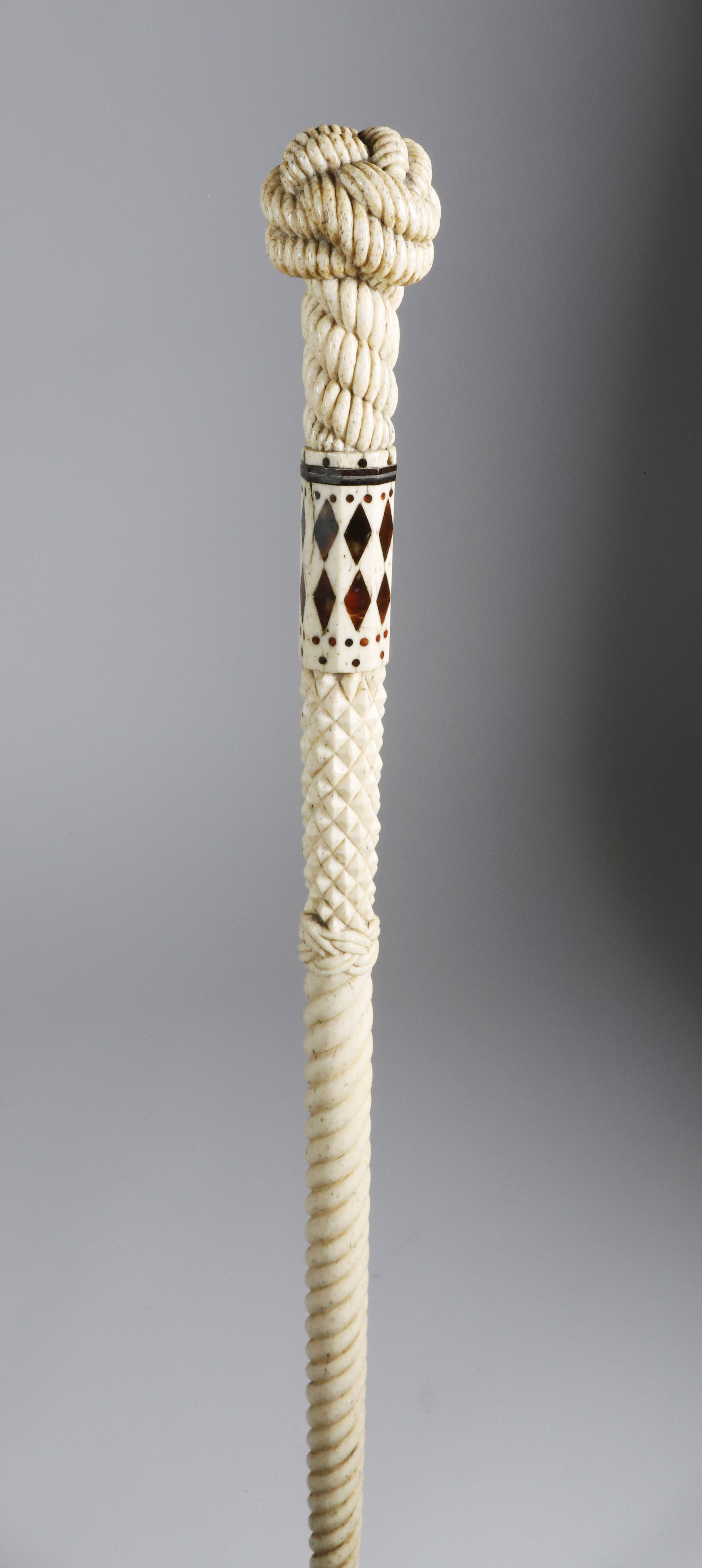Whaler Made Monkey Fist Walking Stick Mid 19th Century - Whaler Made ...