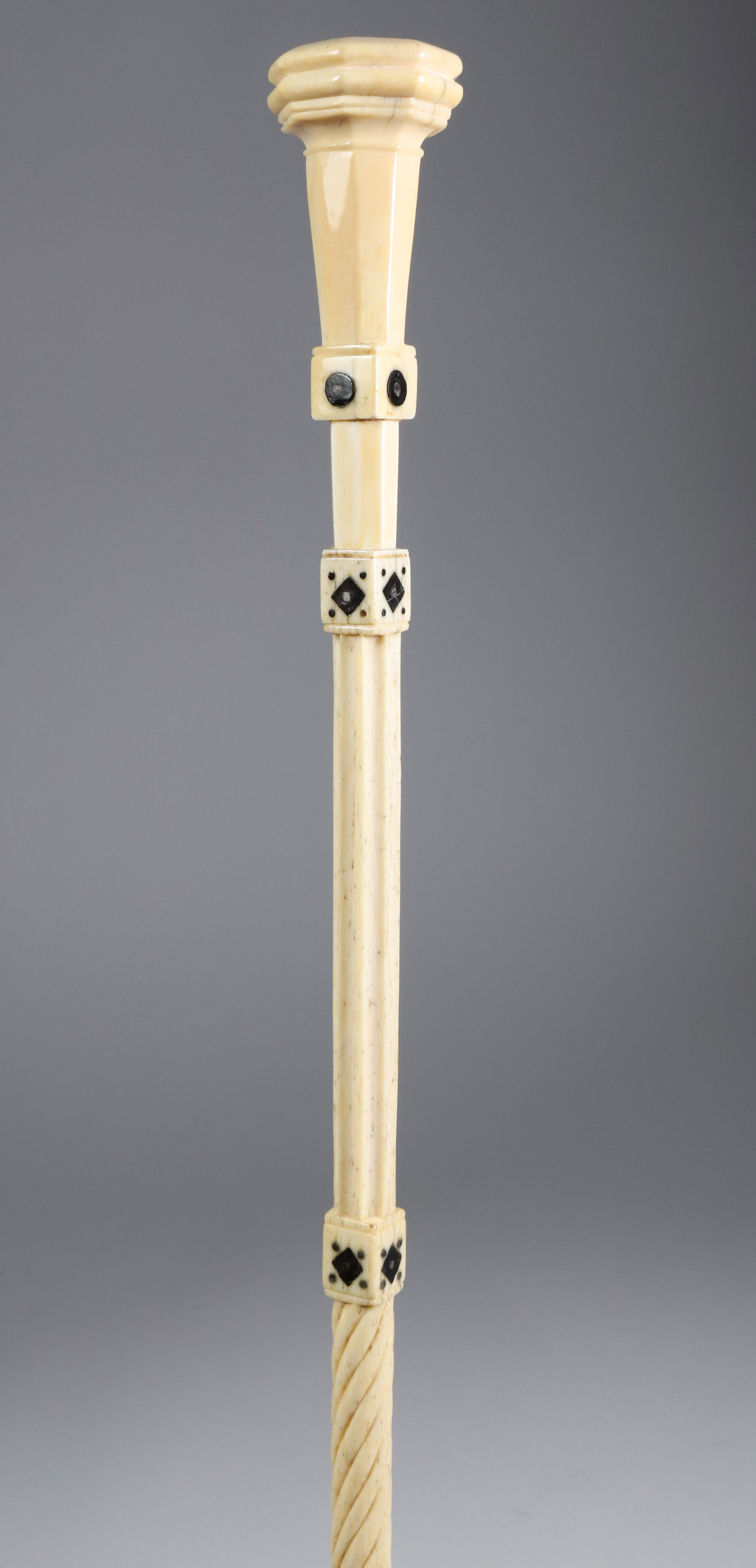 Whaler Made Lady's Capstan Grip Walking Stick Mid 19th Century - Whaler ...