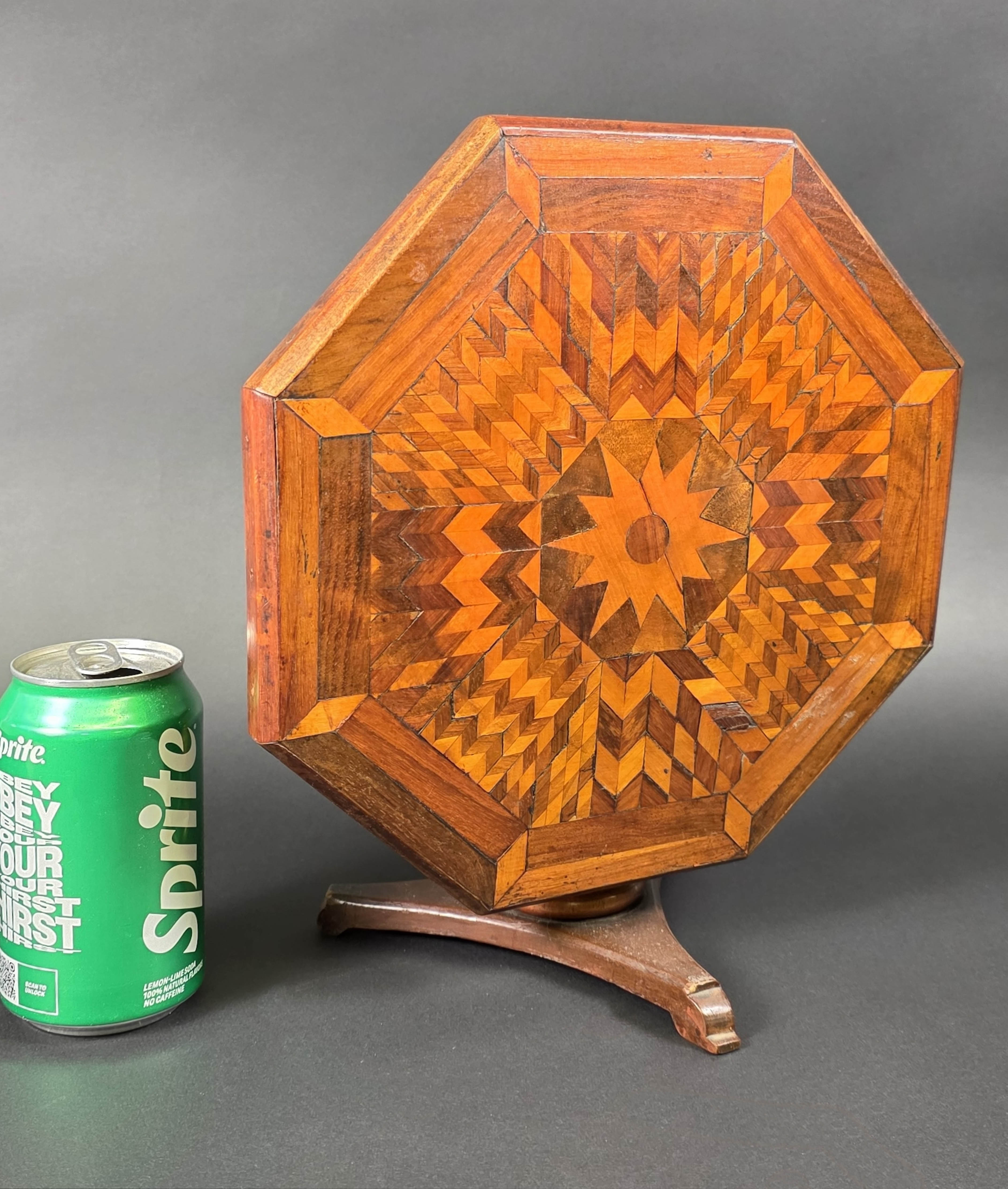 Antique Inlaid Salesman Sample Table - Antique Multiwood Inlaid ...