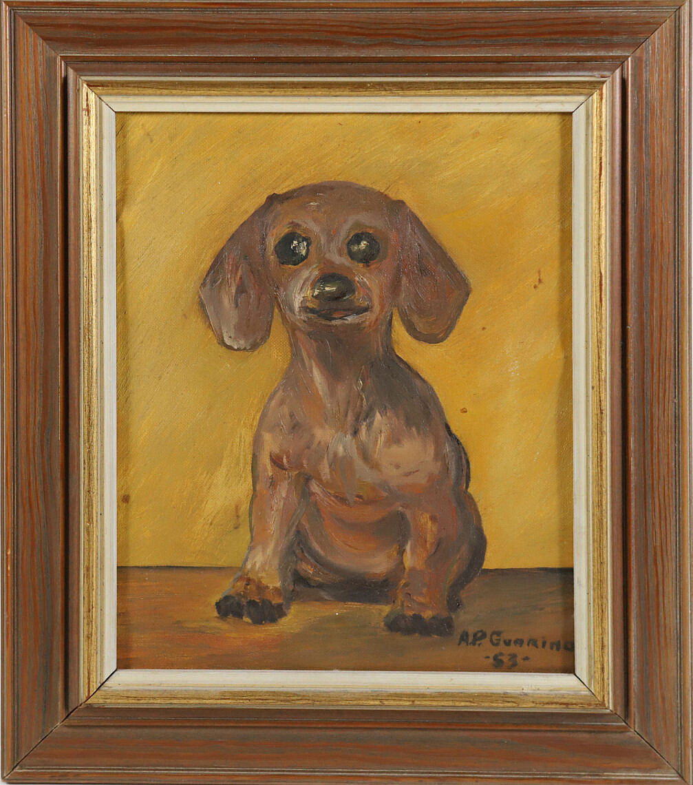 Peter Guarino Oil "Portrait of a Dachshund Hound" - Peter Guarino Oil ...
