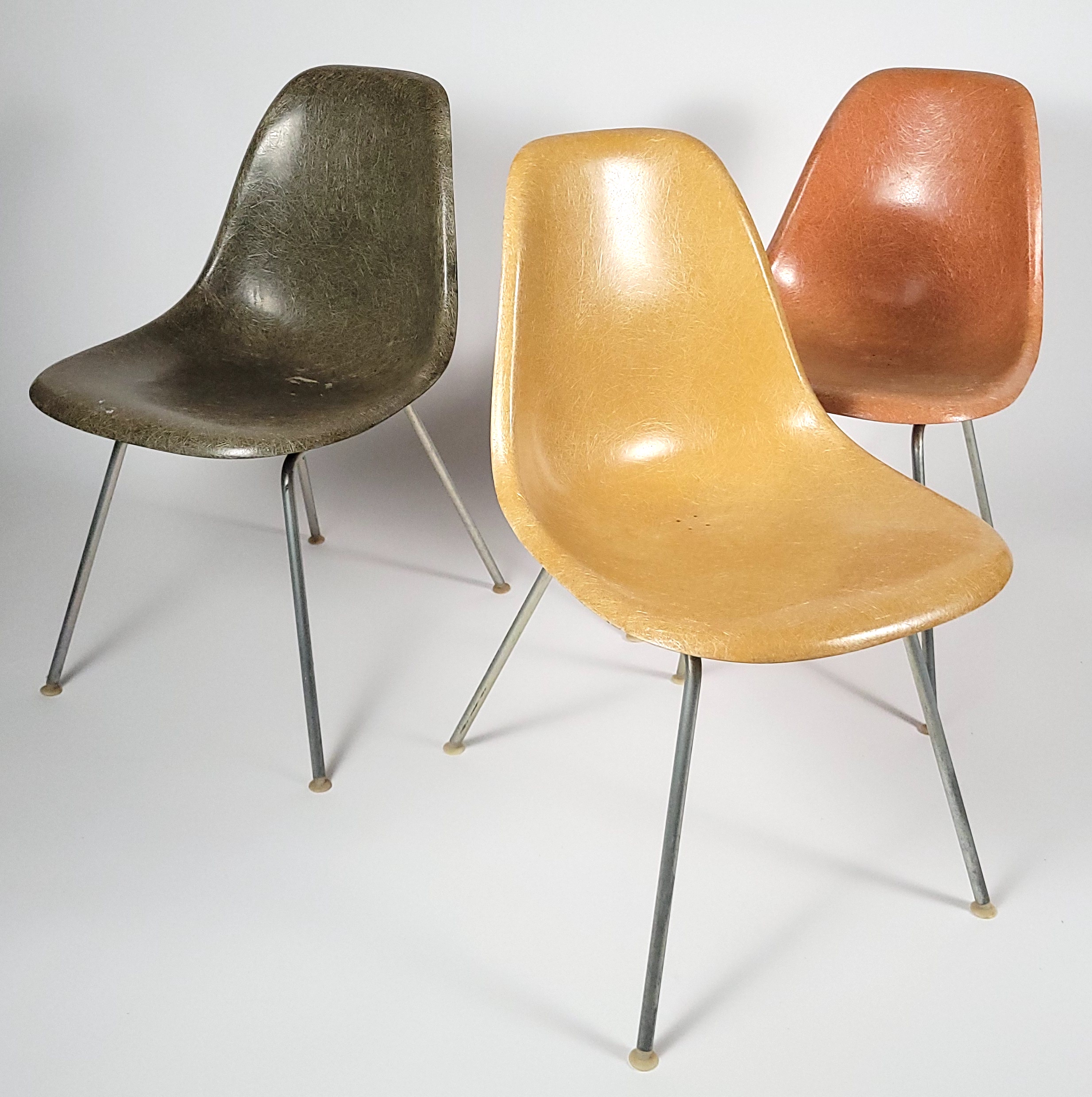 Three Eames for Herman Miller Fiberglass Shell Chairs - Three Eames for ...