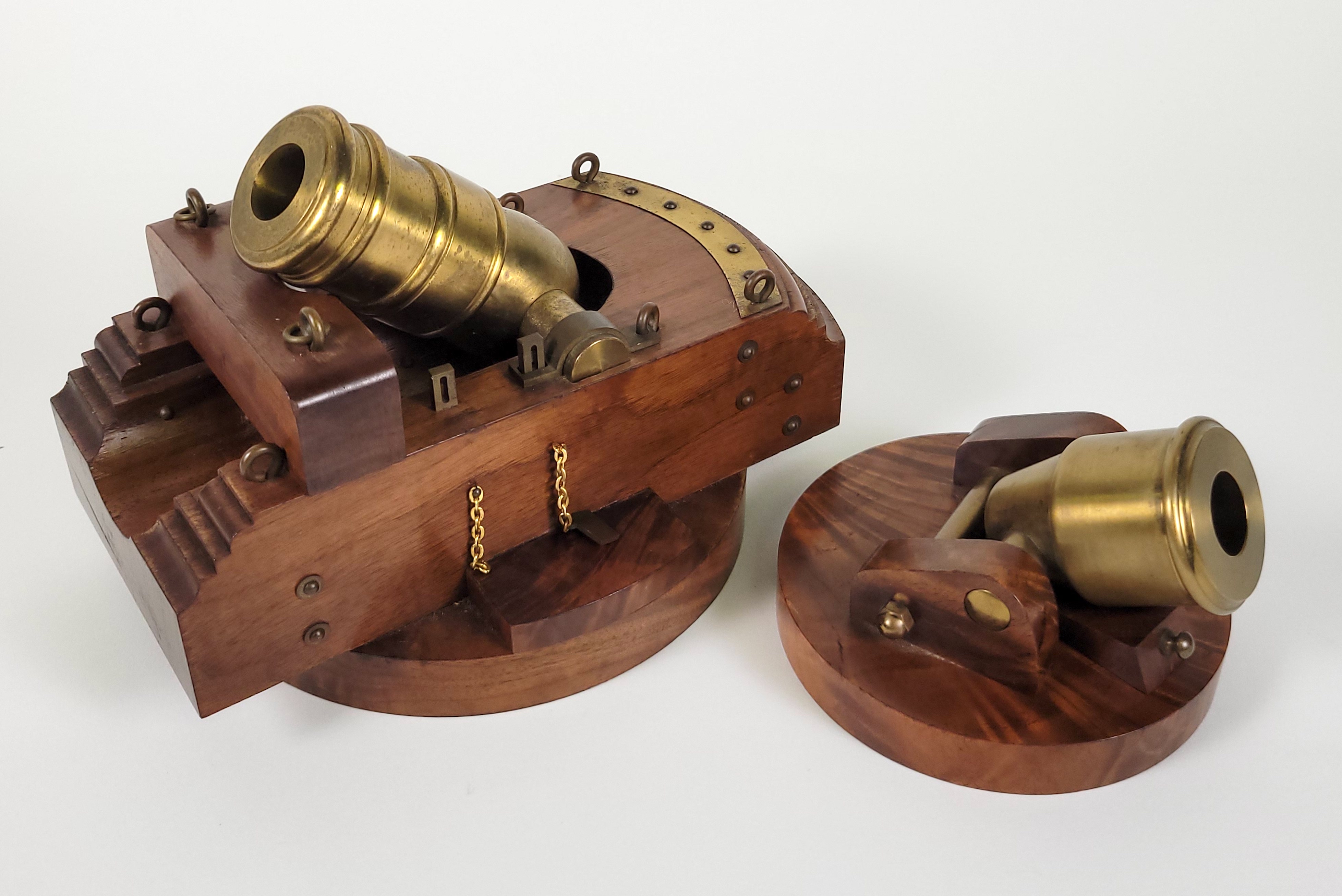 Two Miniature Brass Models of 18th and 19th C. Military Siege Mortar ...