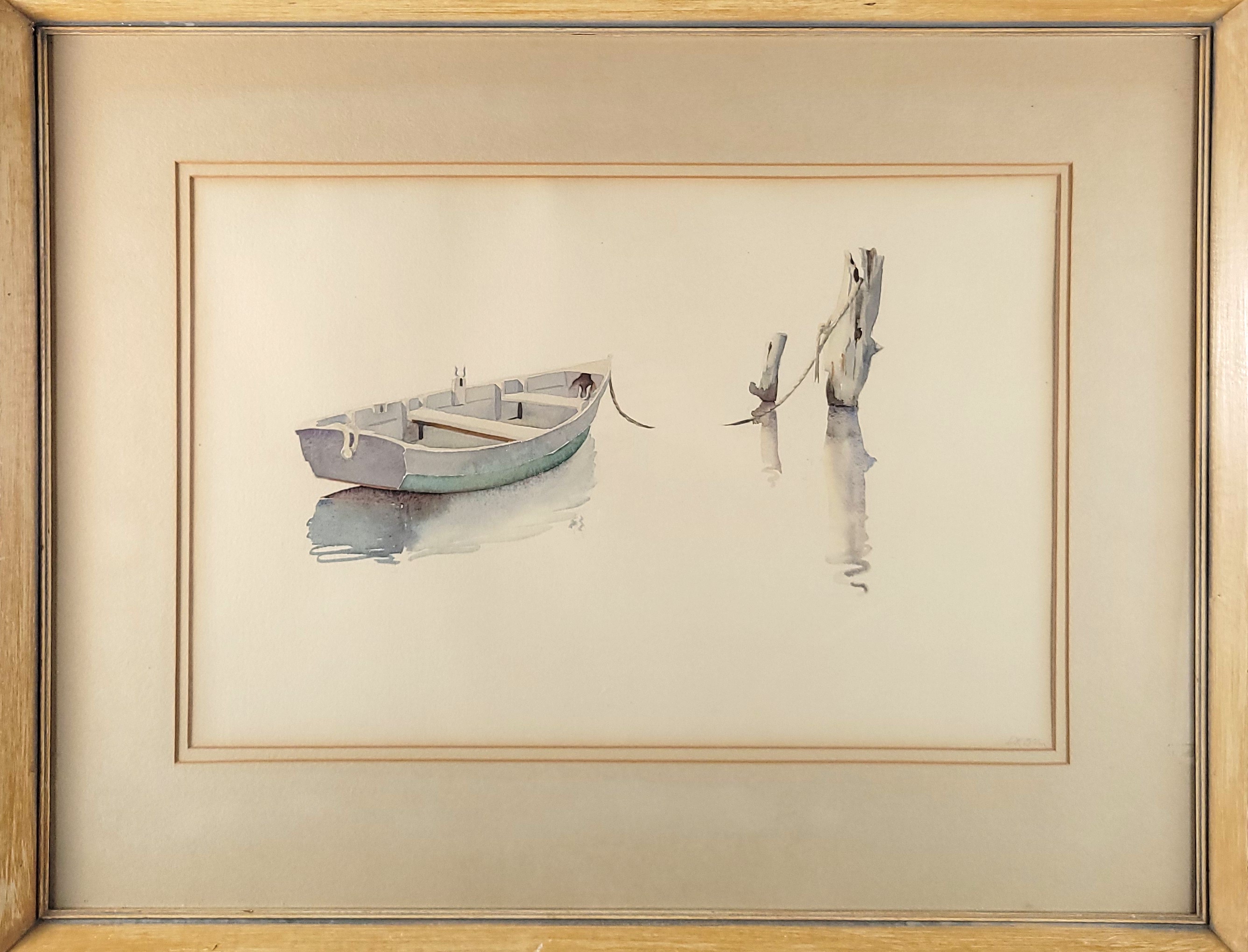 Doris and Richard Beer “Dory in the Calm” Nantucket Watercolor - Doris ...