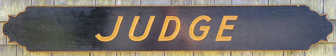Vintage Carved and Painted Ship “Judge” Quarterboard Name Plaque ...