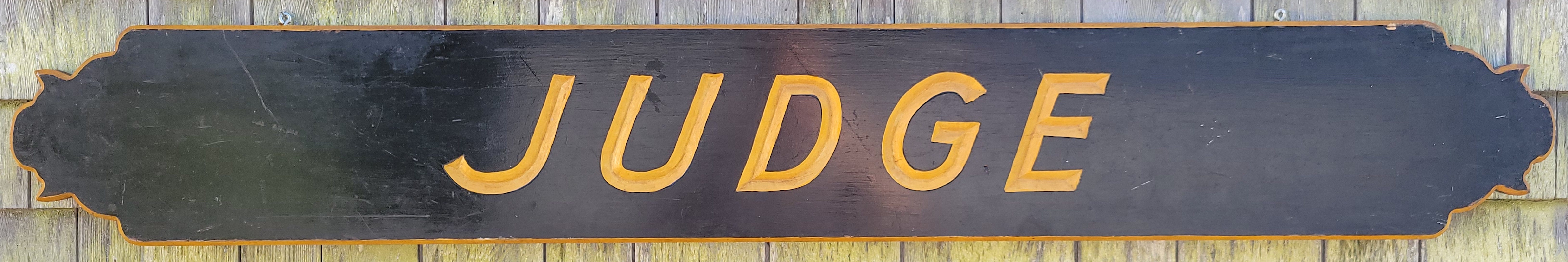 Vintage Carved and Painted Ship “Judge” Quarterboard Name Plaque ...
